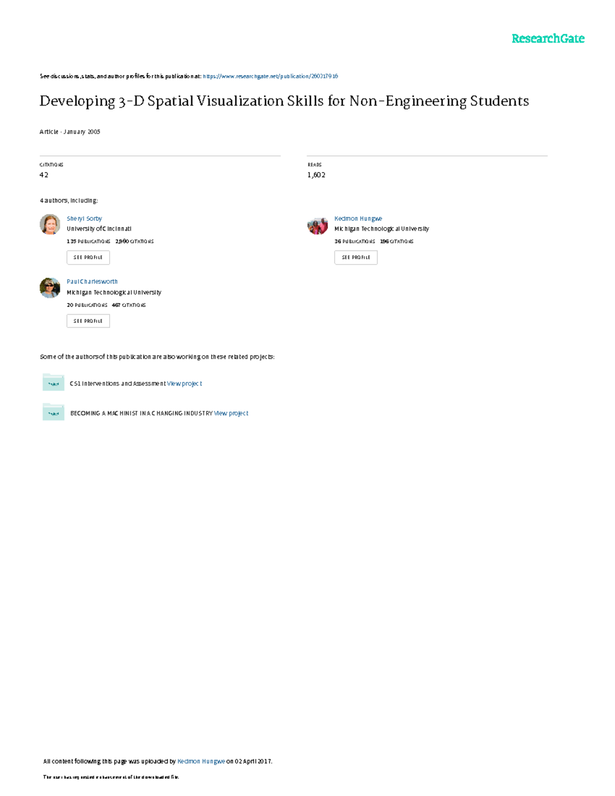 Developing 3 d spatial visualization skills for non engineering ...