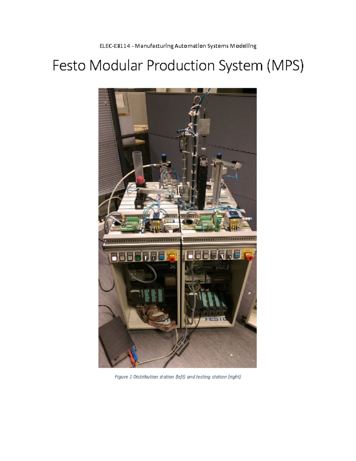 Festo Modular Production System - ELEC-E8114 - Manufacturing Automation ...