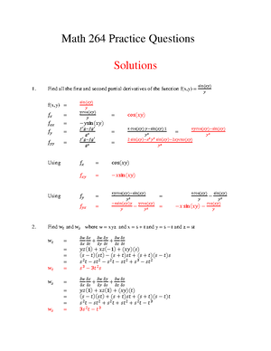 Math 264 Formula Sheet Spring 2019 - MATH&264 - Studocu