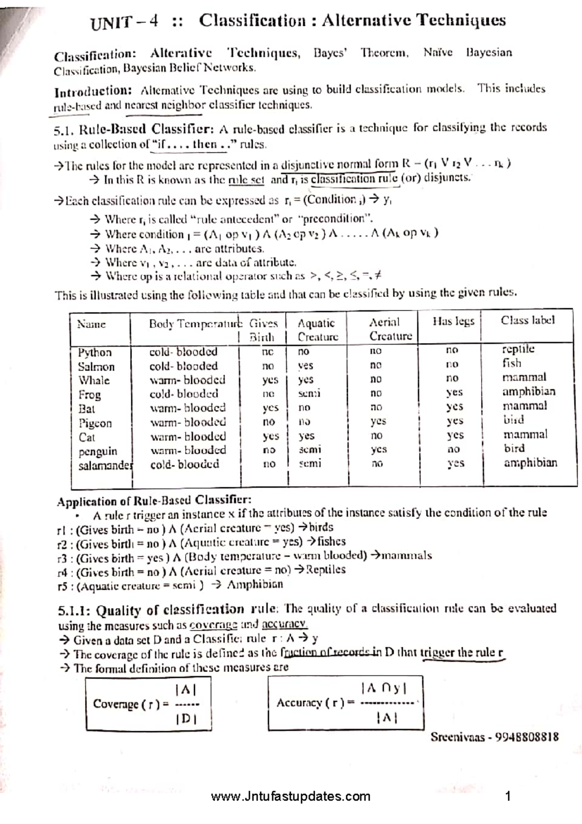 Data Mining R16 - UNIT-4 - B. Tech 1st year - Studocu