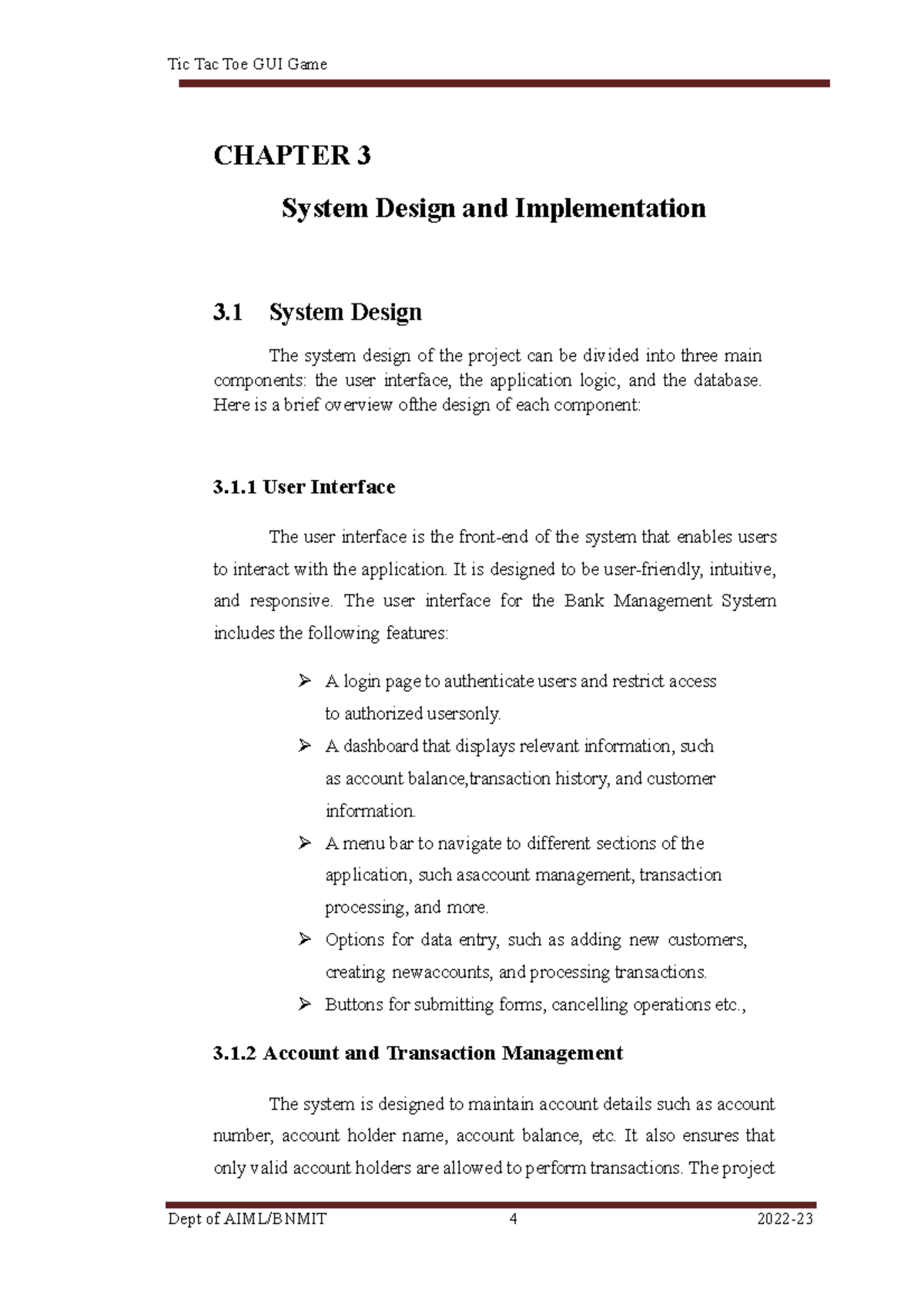 J rep pdf merged (1) removed - Tic Tac Toe GUI Game CHAPTER 3 System Design and Implementation 3 ...