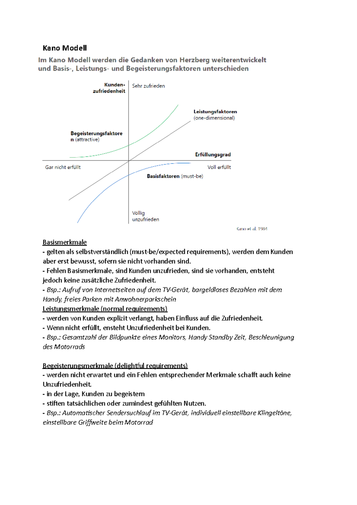Kano Modell - Kano Modell Basismerkmale gelten als selbstverständlich ...
