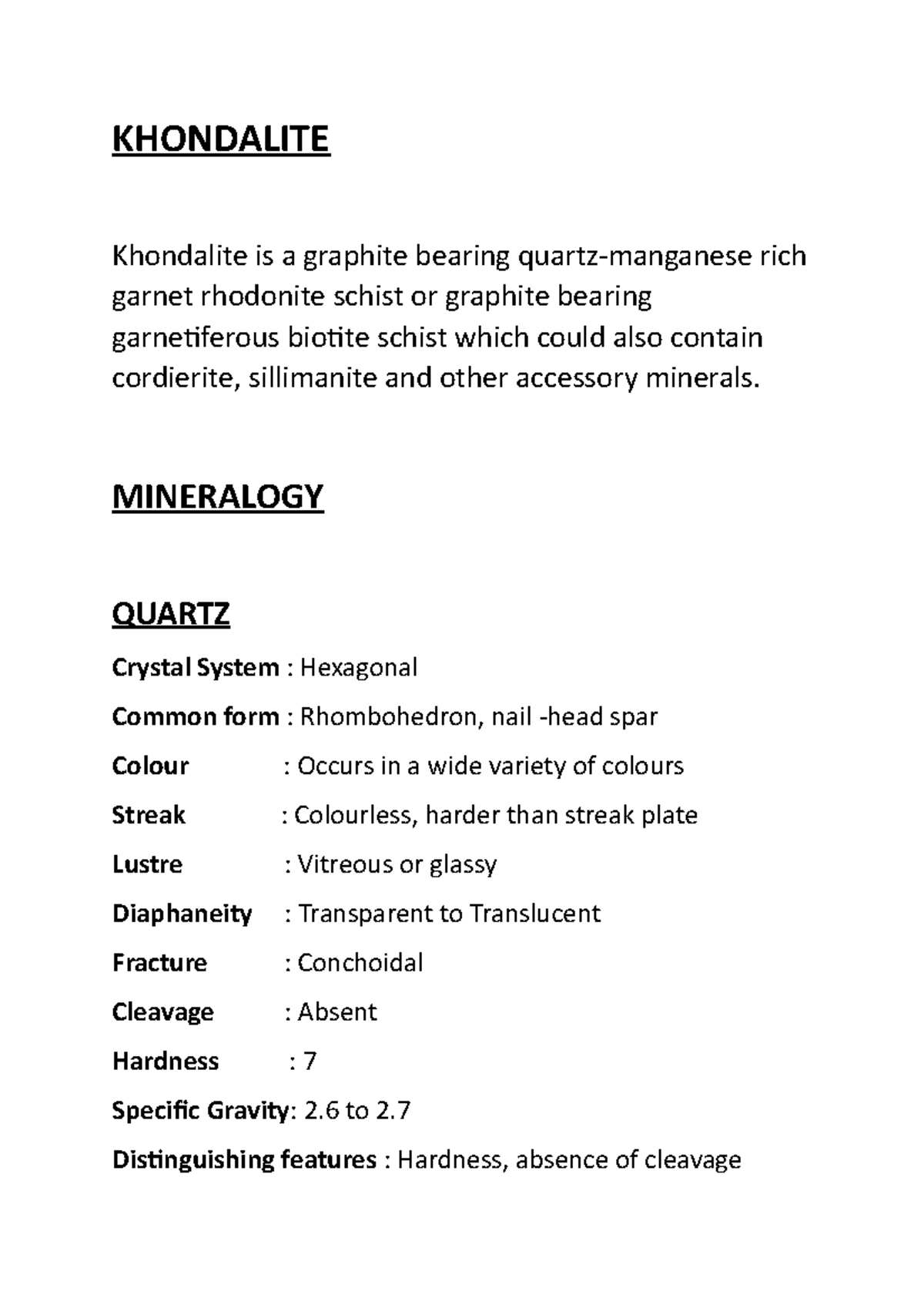 Khondalite - KHONDALITE Khondalite is a graphite bearing quartz ...
