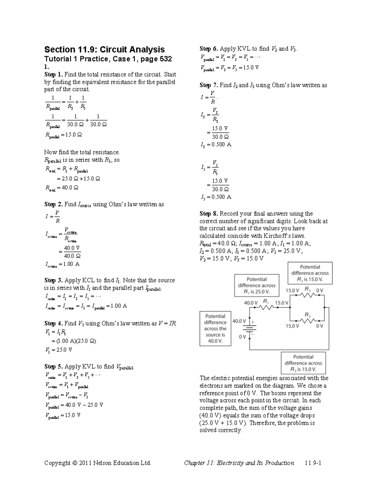 Phys11 sm 11 9 - For - Section 11: Circuit Analysis Tutorial 1 Practice ...