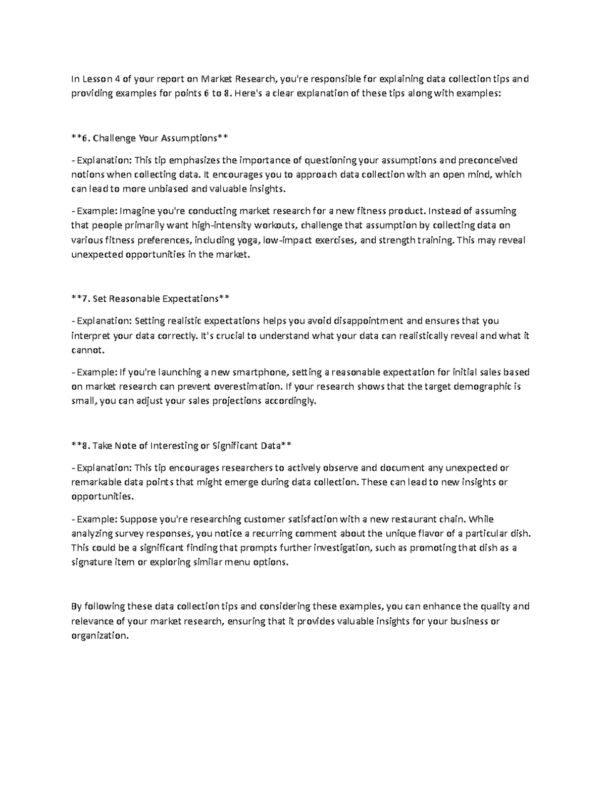 Entrep PART Report 092523 - In Lesson 4 of your report on Market ...