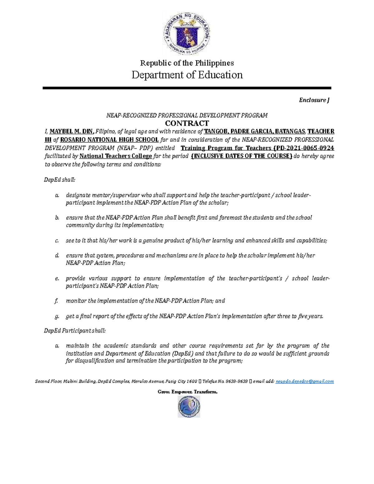 LECTURE ABOUT CPU CONTEST MANDATED BY THE DEPED - Academic English ...