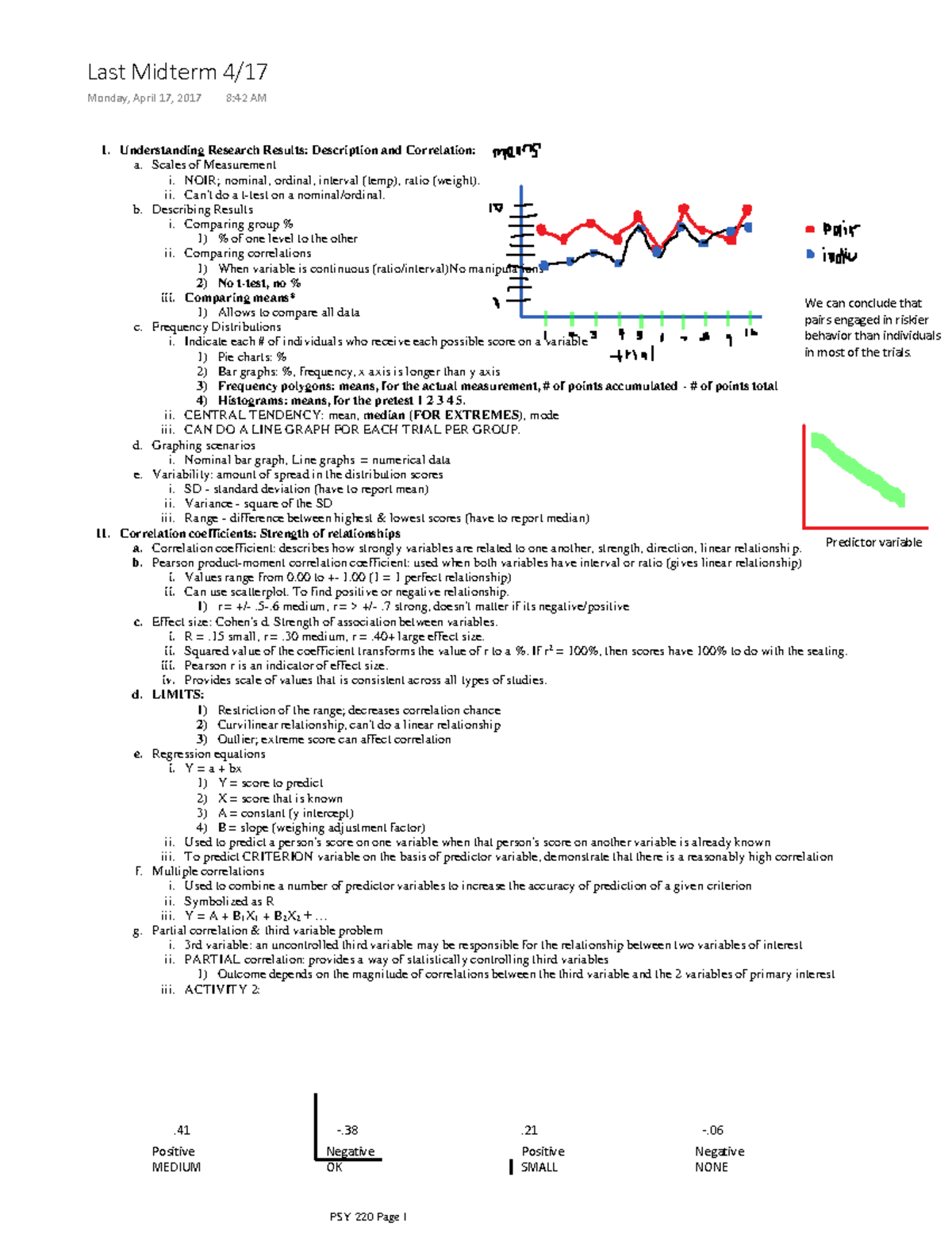 PSY 220 Last Midterm - Notes for study guide for PSY 220 (Needham ...