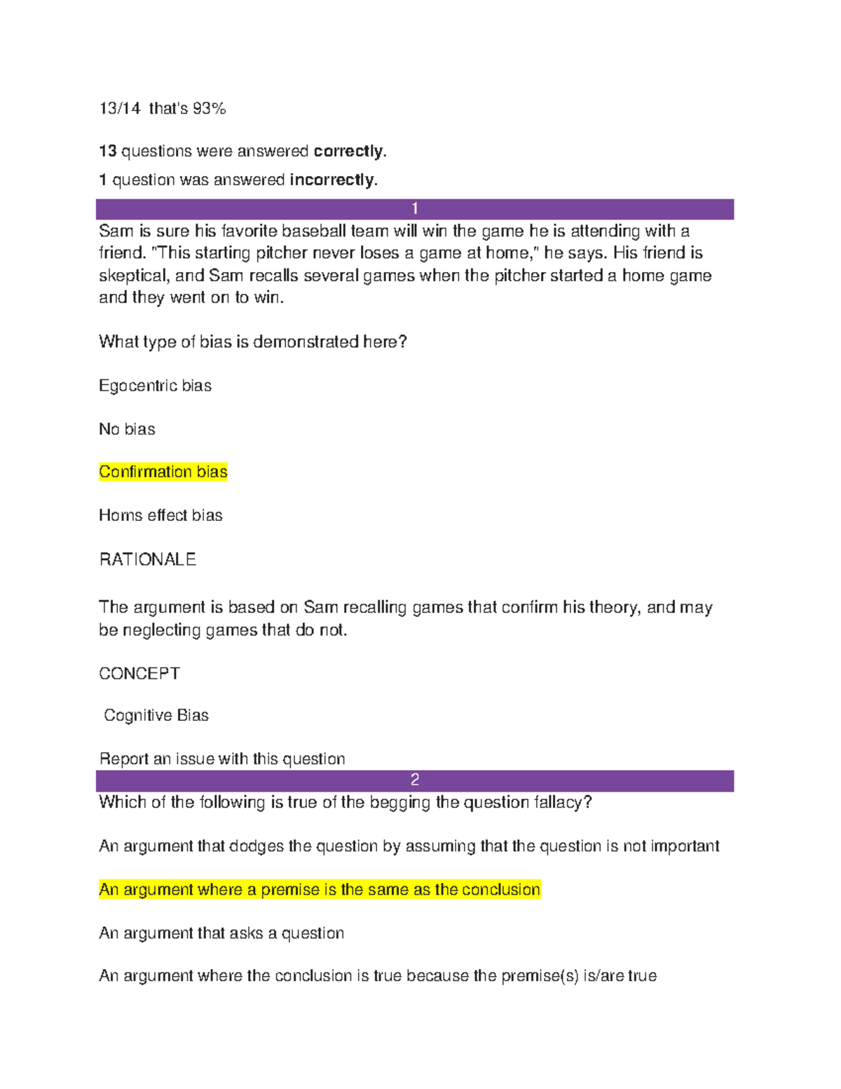 Unit 1 critical thinking - 13/14 that's 93% RETAKE 13 questions were ...