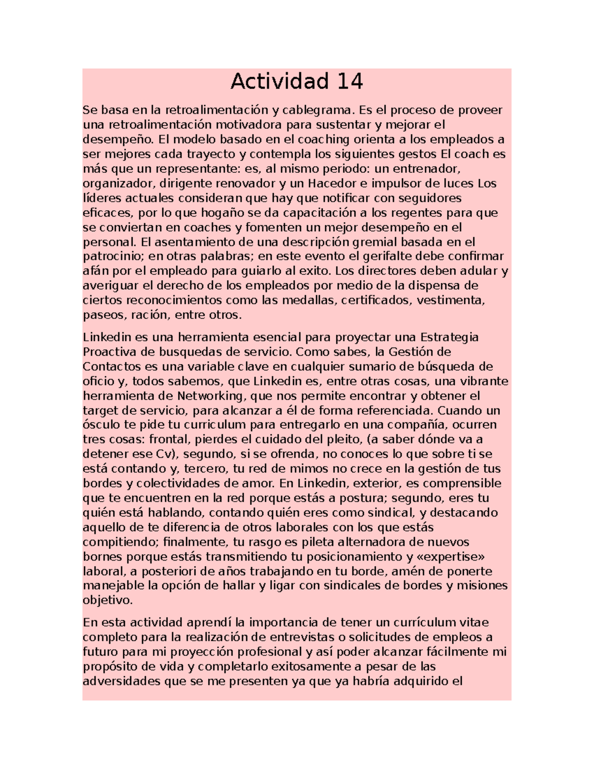 Actividad 14 - Apuntes 14 - Actividad 14 Se basa en la ...