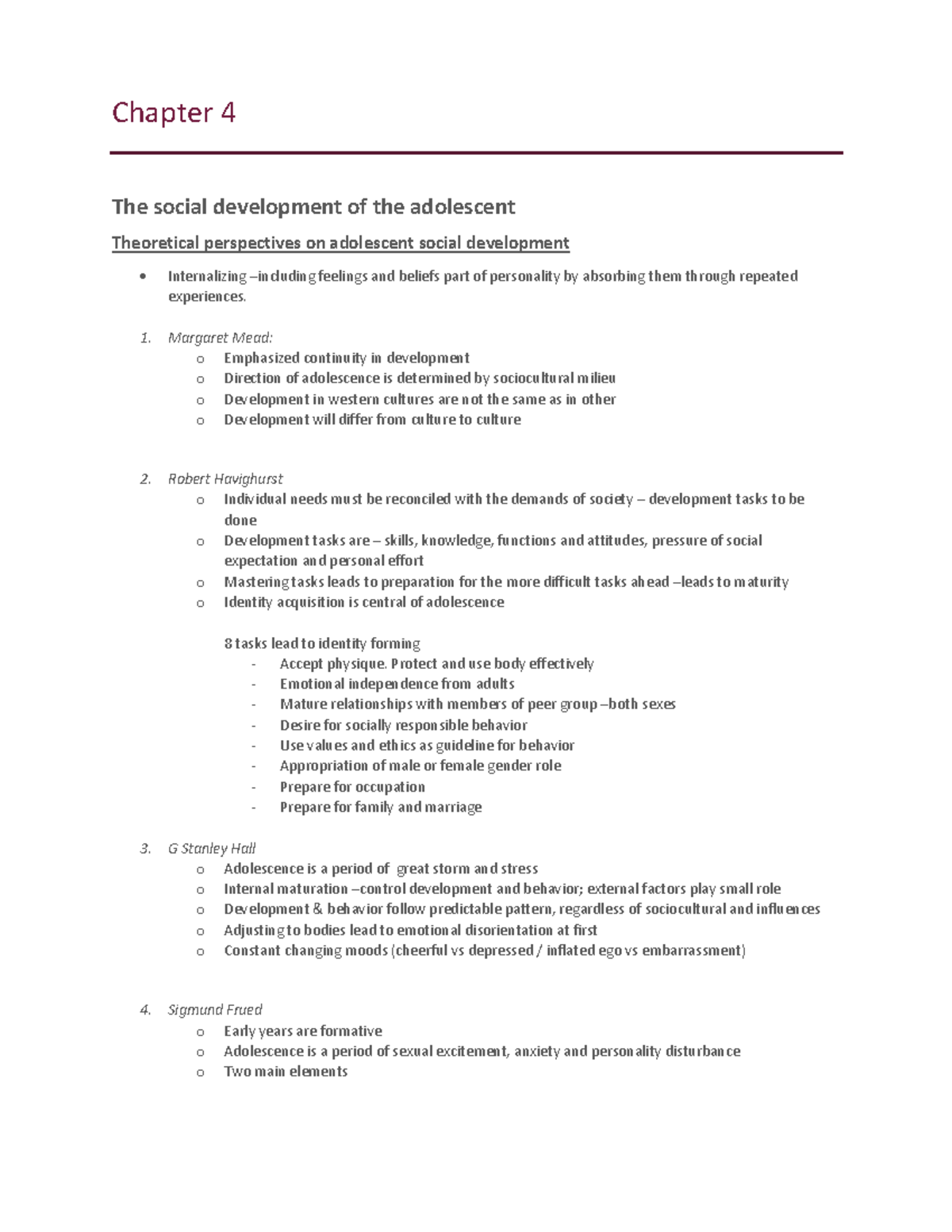 Chapter 4 - Summary Child and Adolescent Psychopathology - Warning: TT ...
