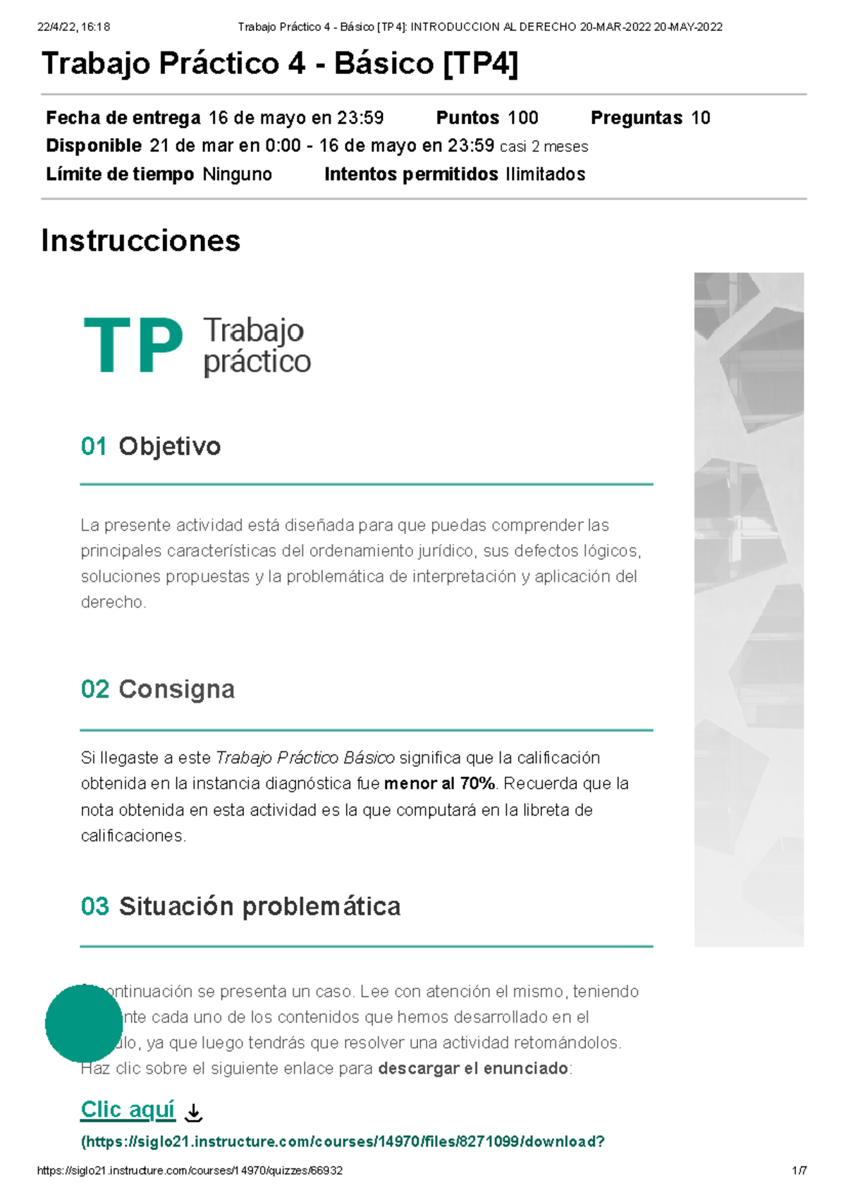 TP4 AVANZADO INTRO AL DERECHO CORREGIDO 100% CAMI - Trabajo Práctico 4 - Básico [TP4] Fecha de ...