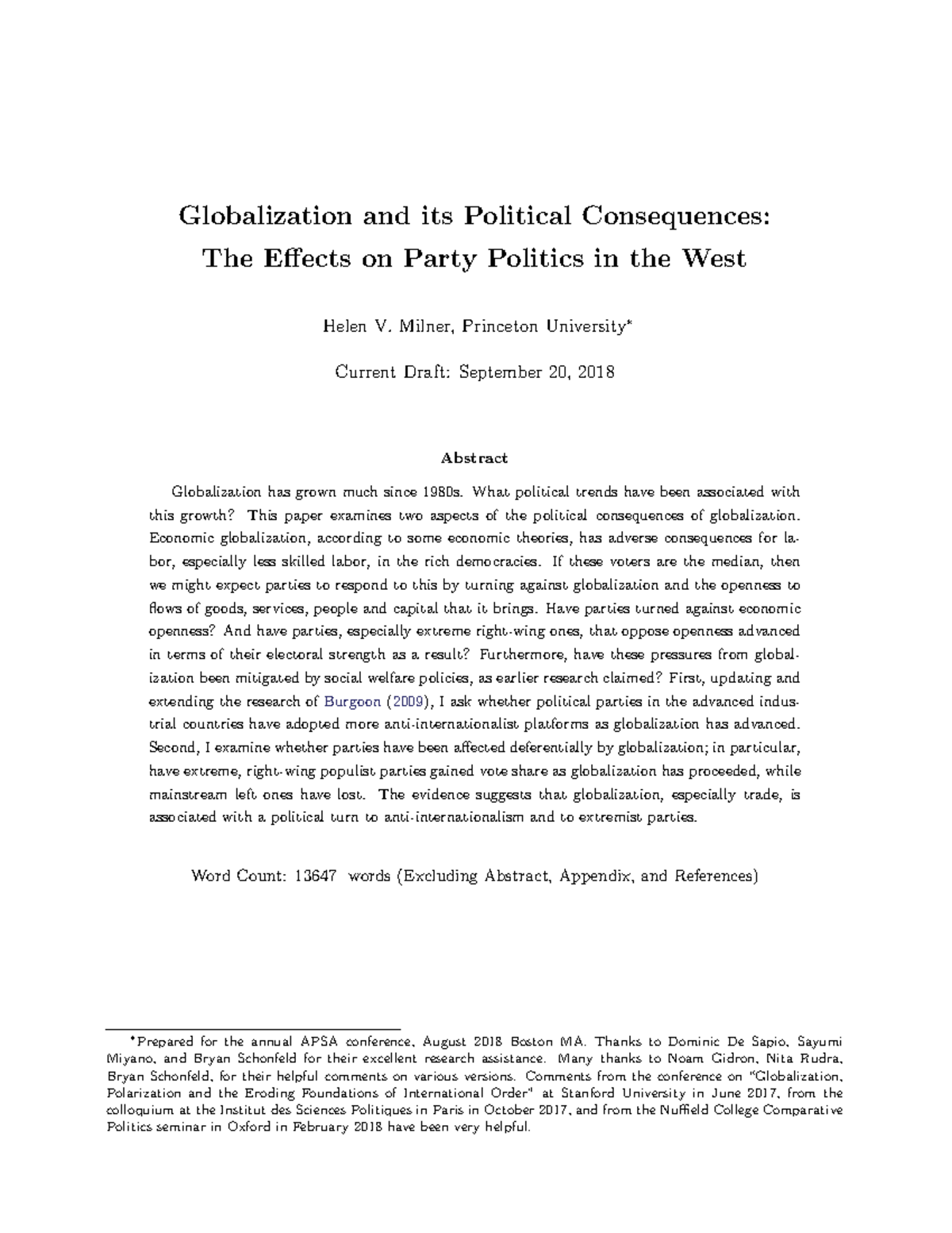 Milner globalization political consequences - Globalization and its ...
