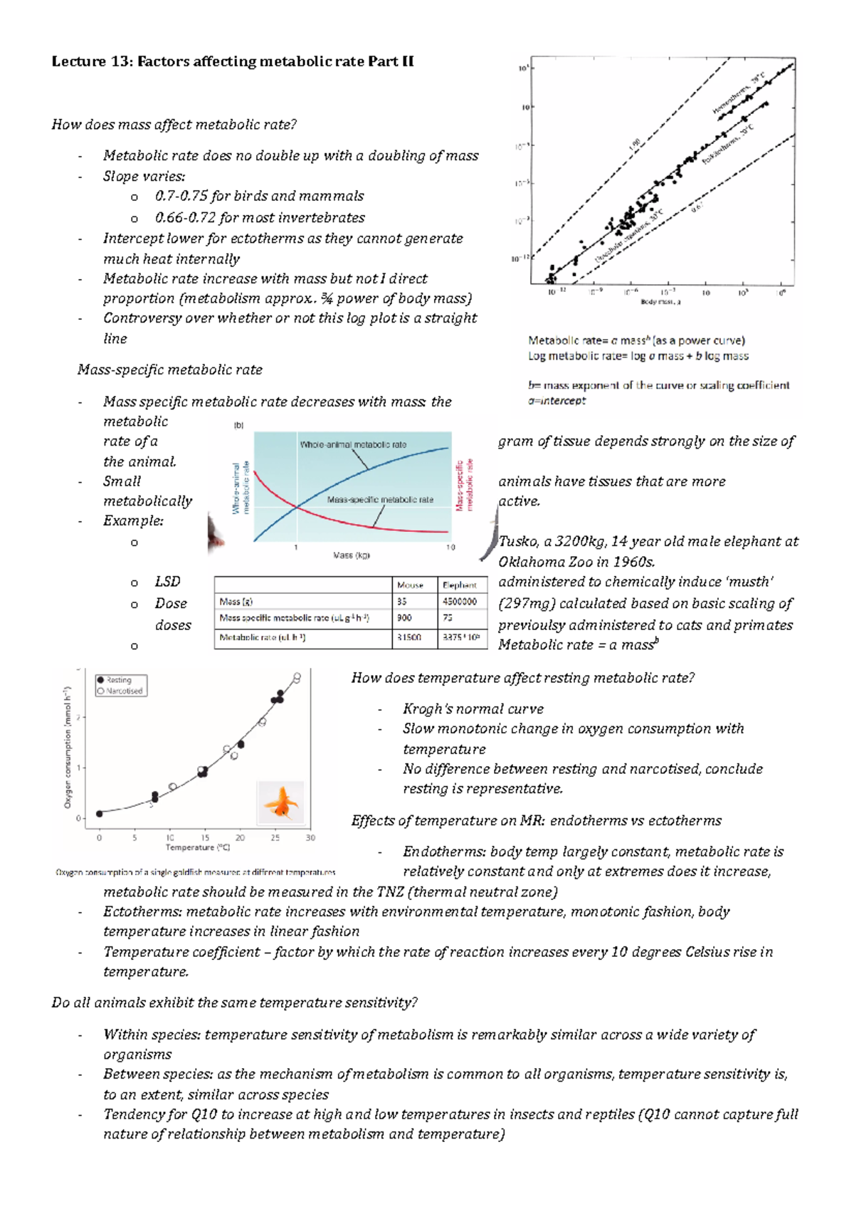 Lecture 13 Factors affecting metabolic rate Part II - 7-0 for birds and ...