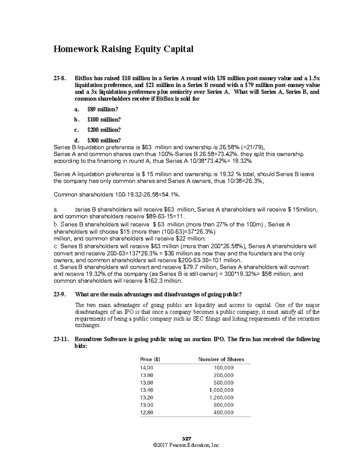 Solutions to homework assignments - 327 ©2017 Pearson Education, Inc ...
