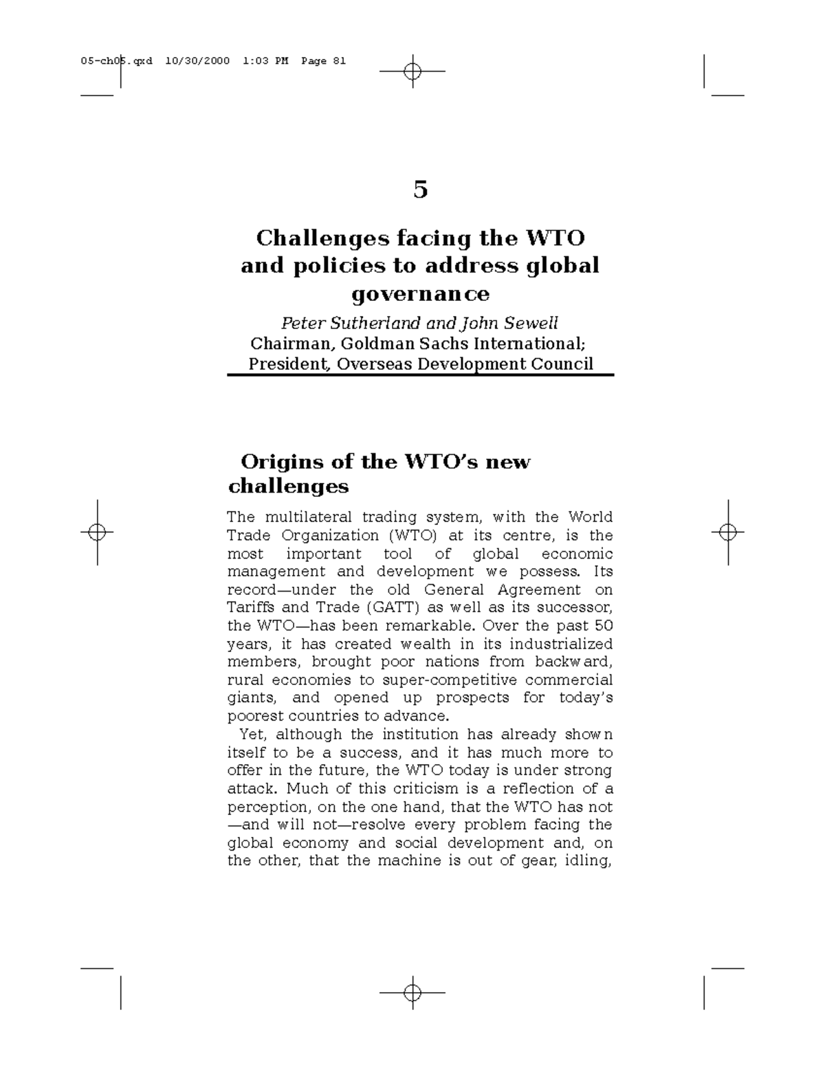 WTO - TWO và những thách thức - 5 Challenges facing the WTO and policies to address global - Studocu