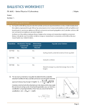 El Kang Torque Worksheet - TORQUE WORKSHEET PS 113L – Intro Physics I ...