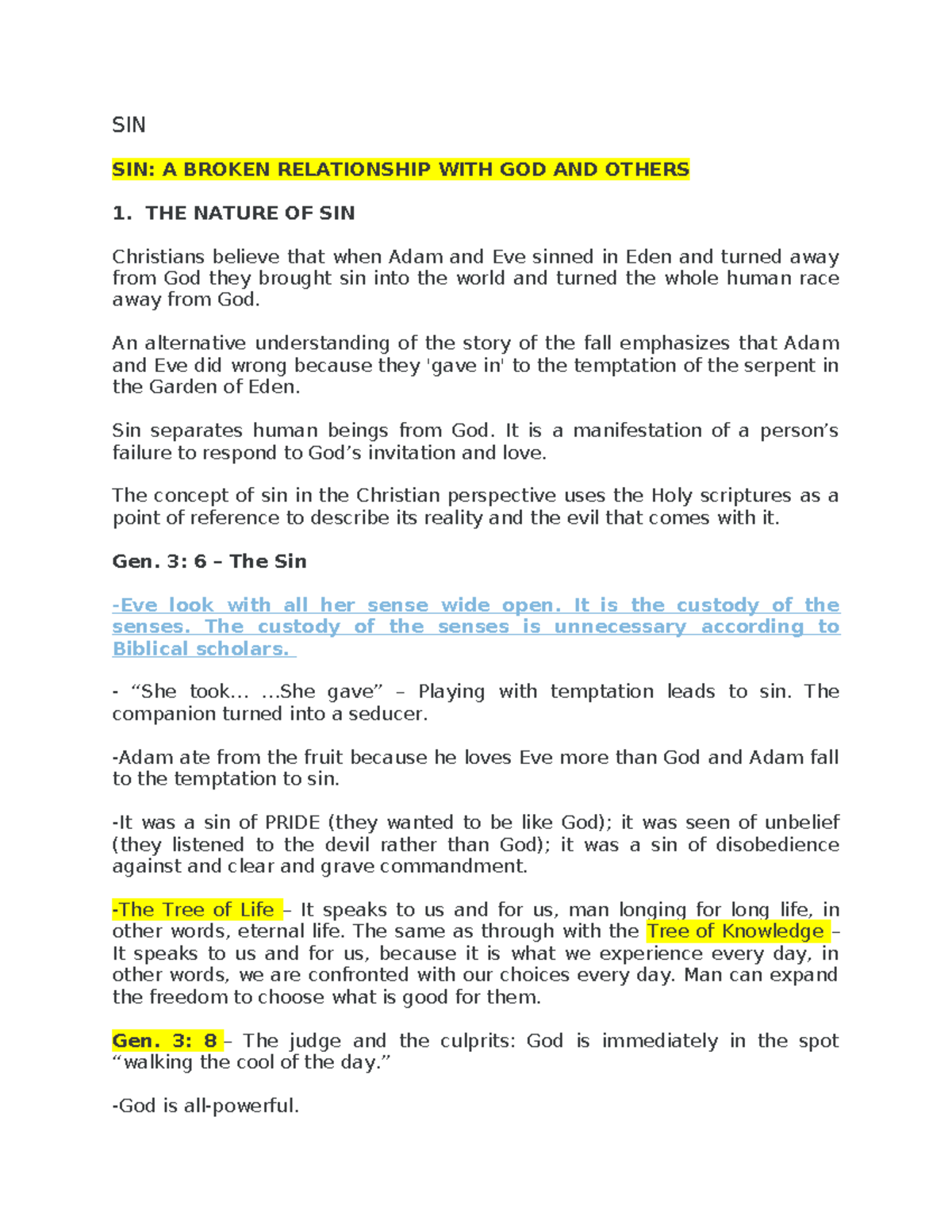 Sin Mid 2 theo 13 - SIN SIN: A BROKEN RELATIONSHIP WITH GOD AND OTHERS ...