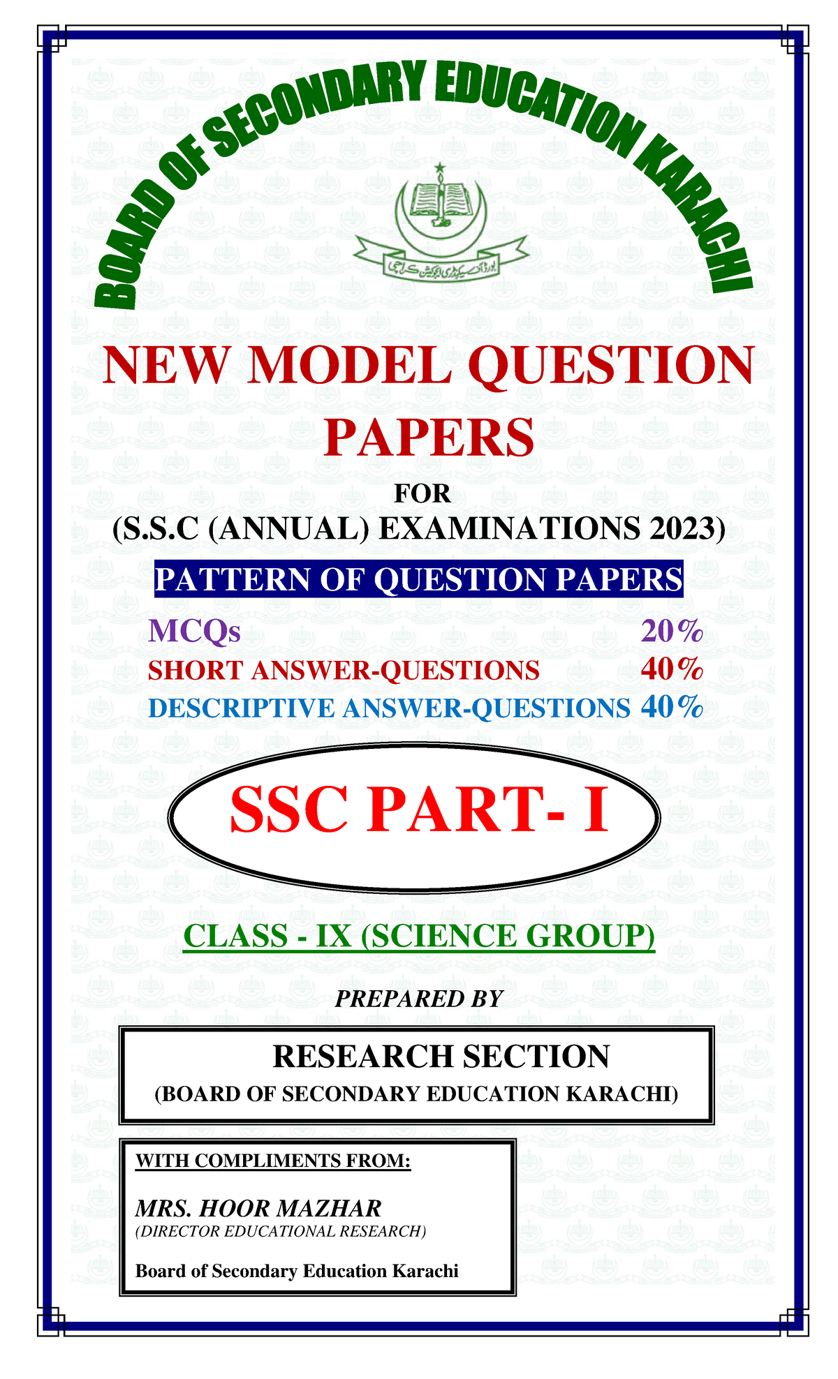 Bise karachi ssc part 1 model papers science - NEW MODEL QUESTION ...