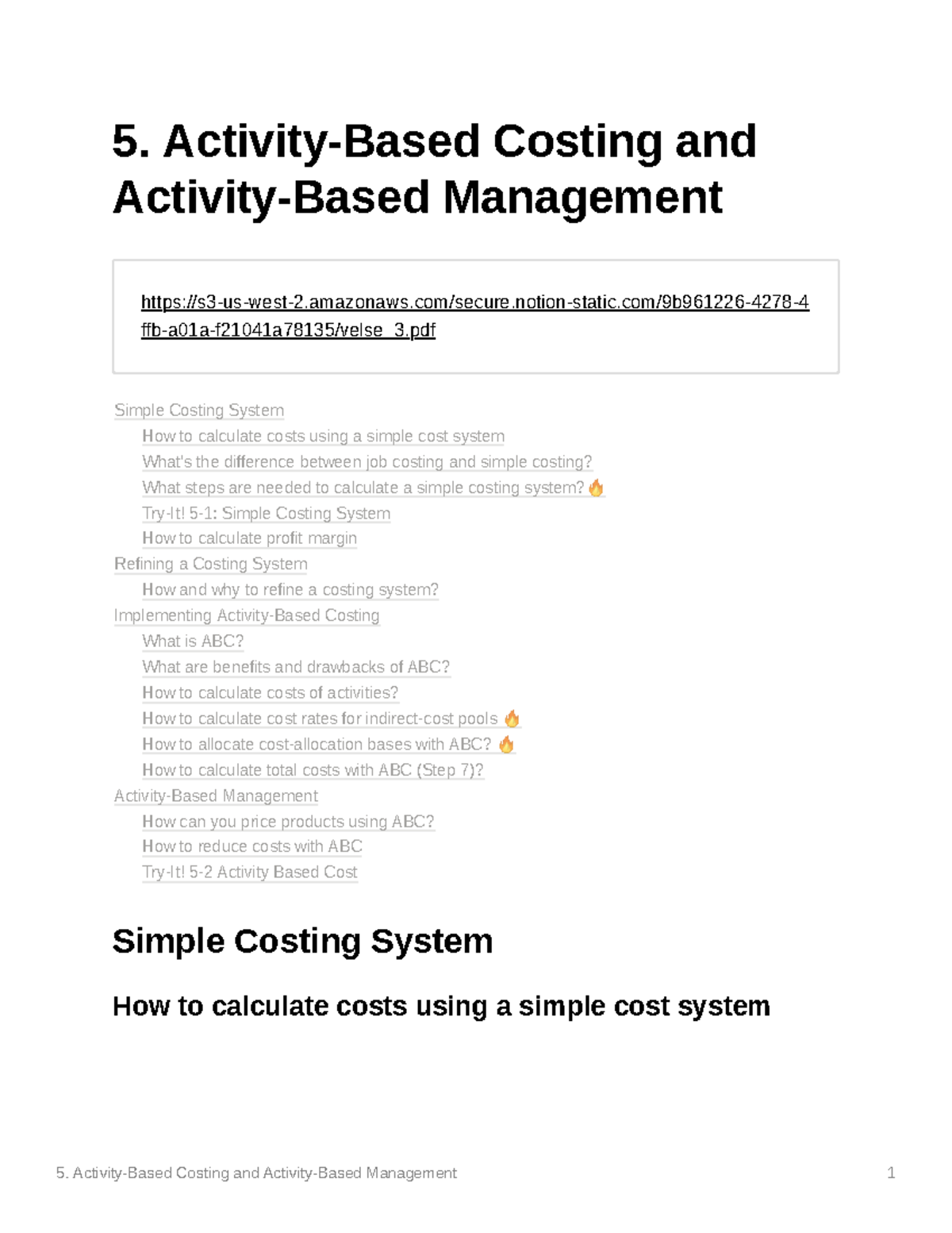 Activity Based Costing + Activity Based Management - 5. Costing and ...