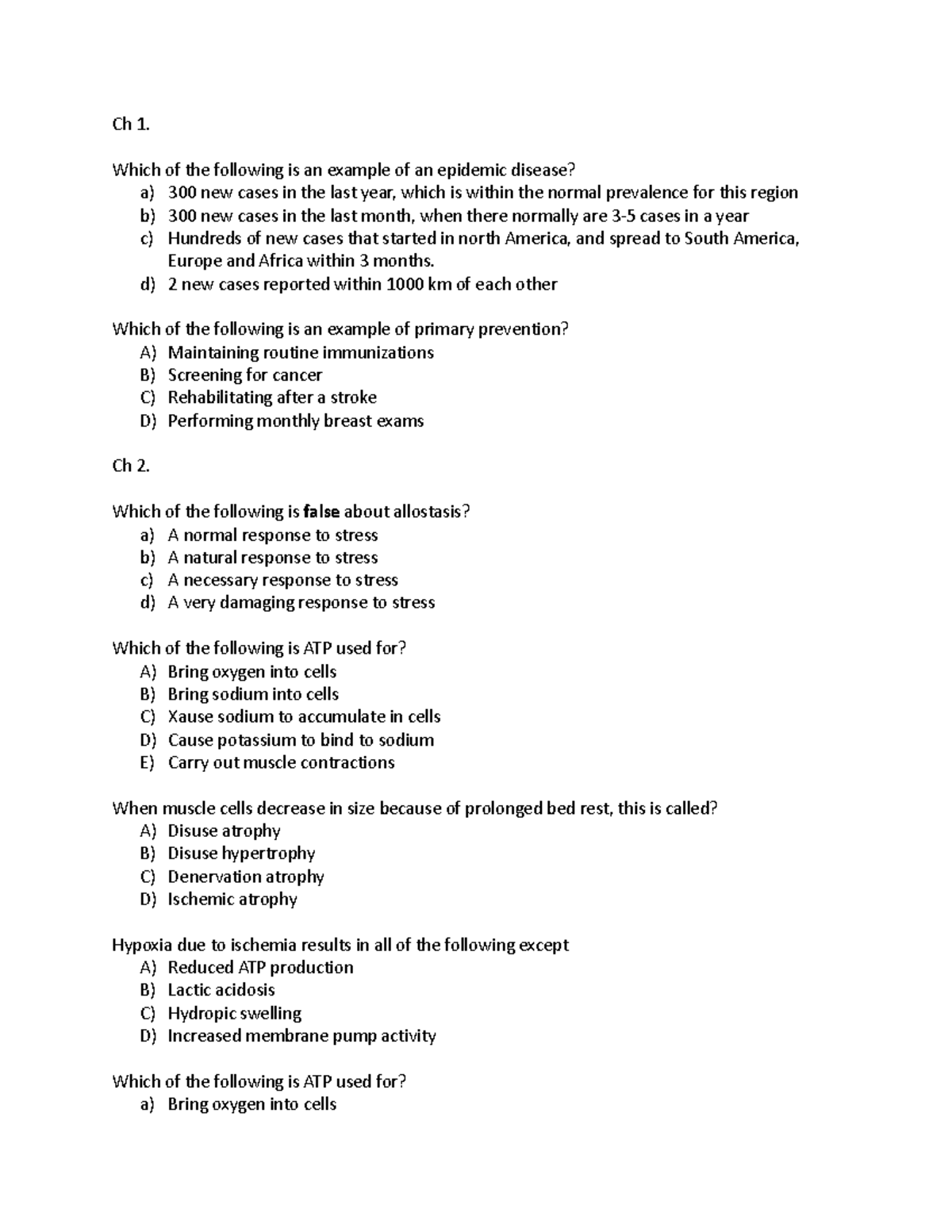 Bio 2192 Cumulative Final Review - Ch 1. Which of the following is an ...