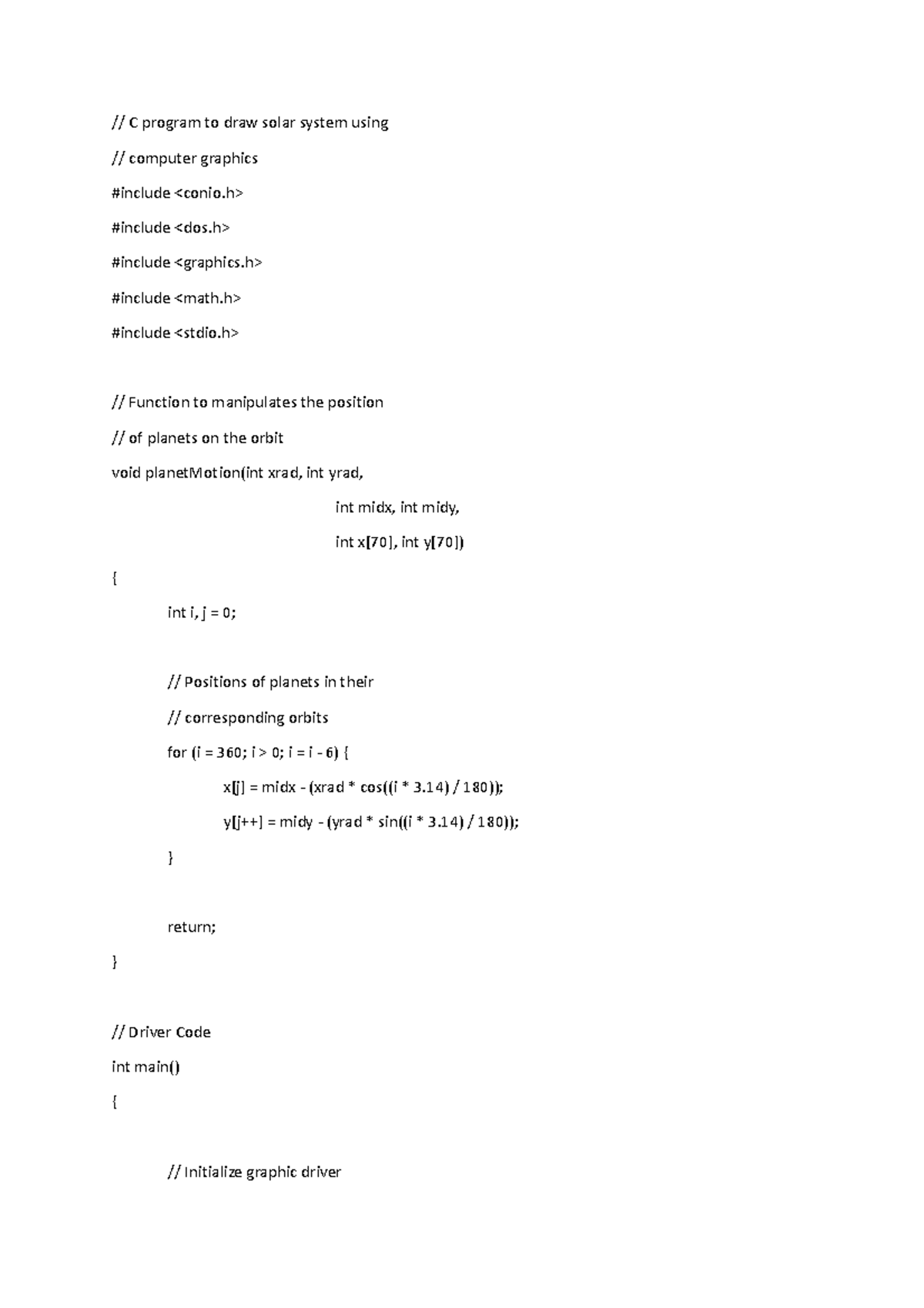C Program To Draw Solar System Using The Projects Primary Objective Is To Simulate The