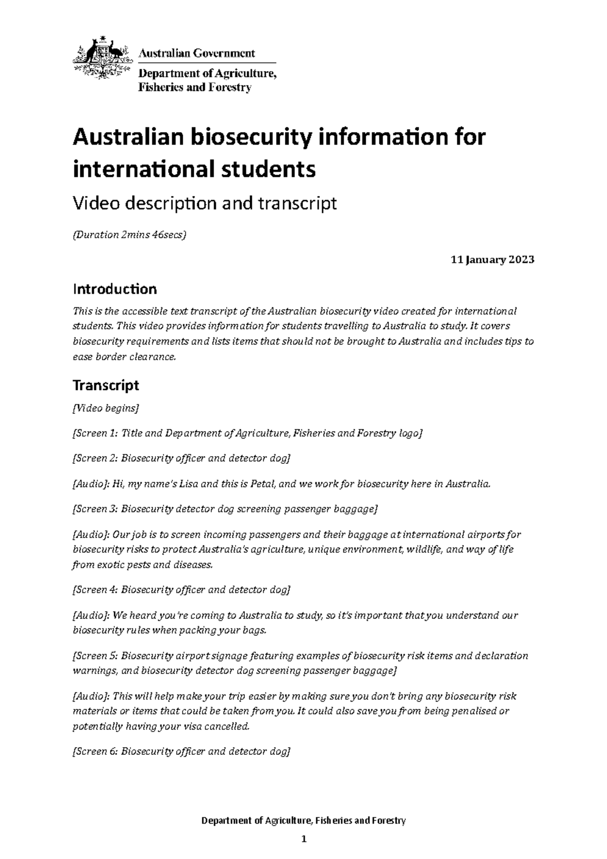 Australian biosecurity information for international students ...