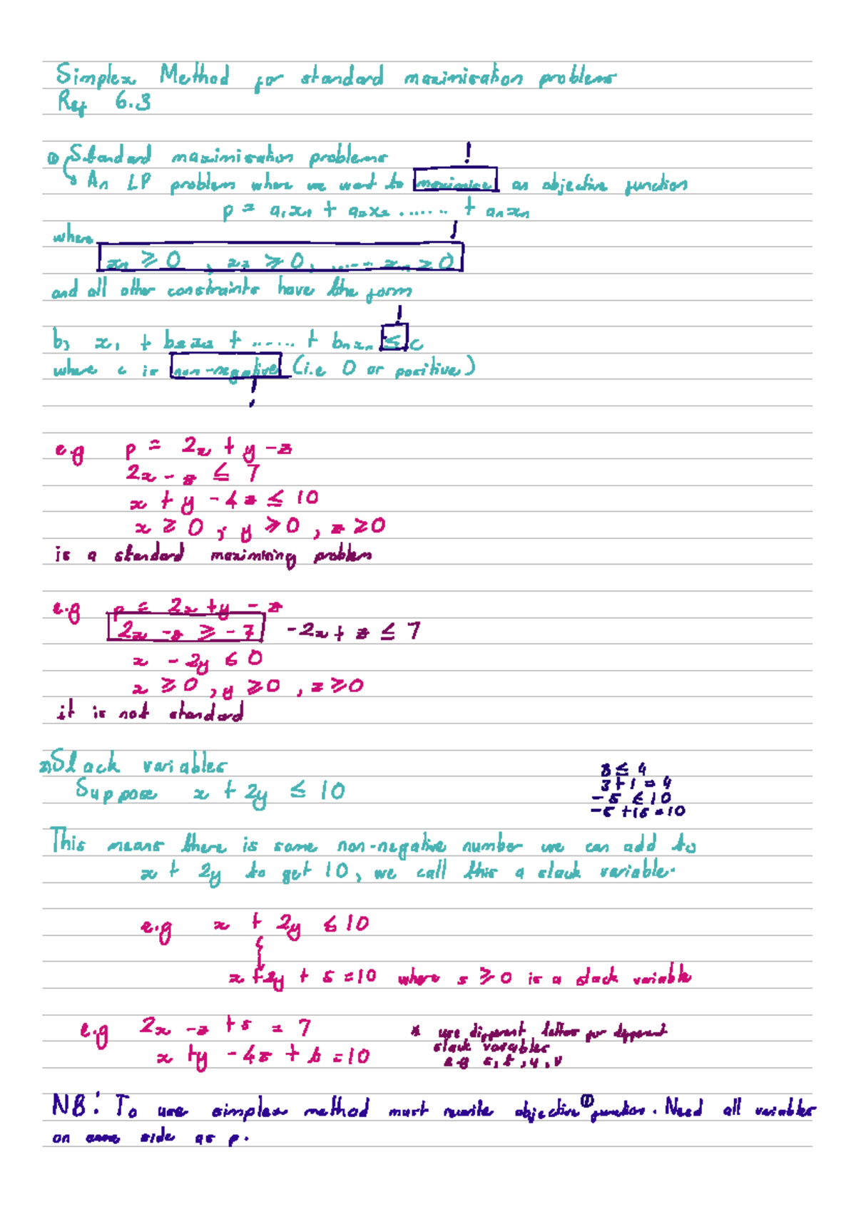 Simplext method notes that are very helpful - Simplex Method for ...