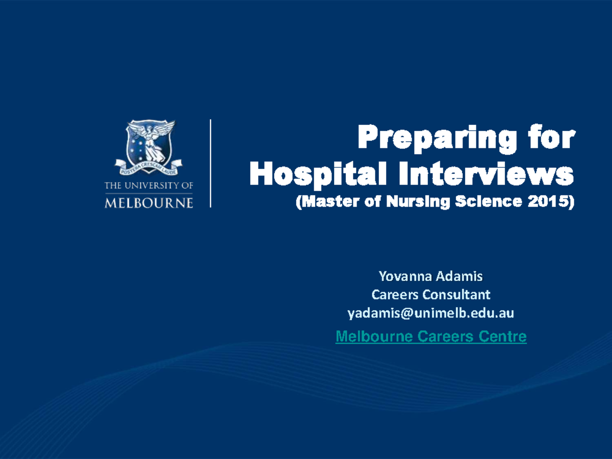 Graduate Nurse Hospital Interviews 2015 - Preparing for Hospital ...