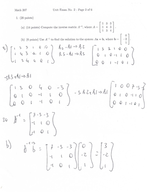 Solutions-Practice-Exam2 - Math 207 - Studocu