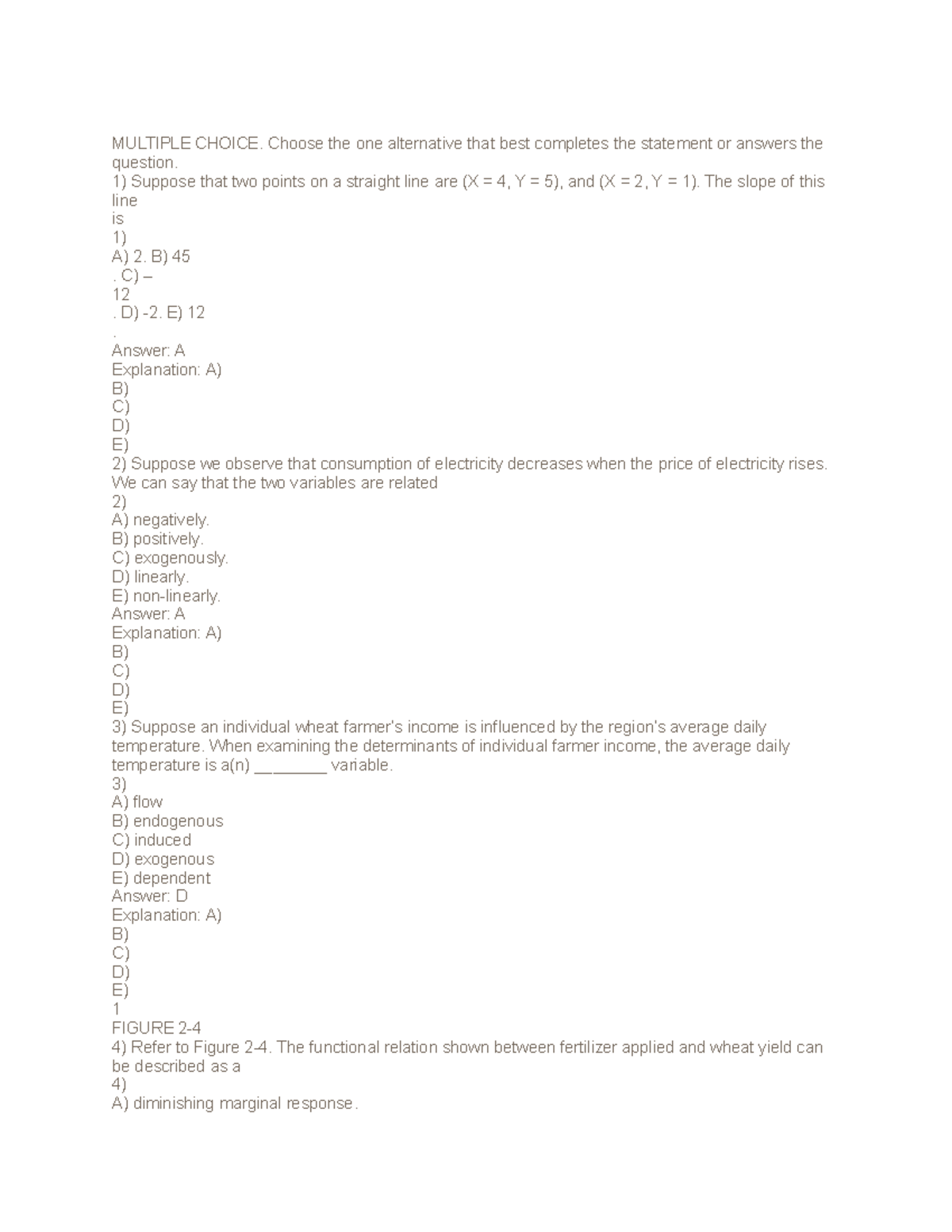 Multiple Choice - MULTIPLE CHOICE. Choose the one alternative that best ...
