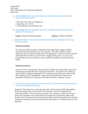 HMP1 - Human Resources class for WGU - HMP 1 - WGU - Studocu
