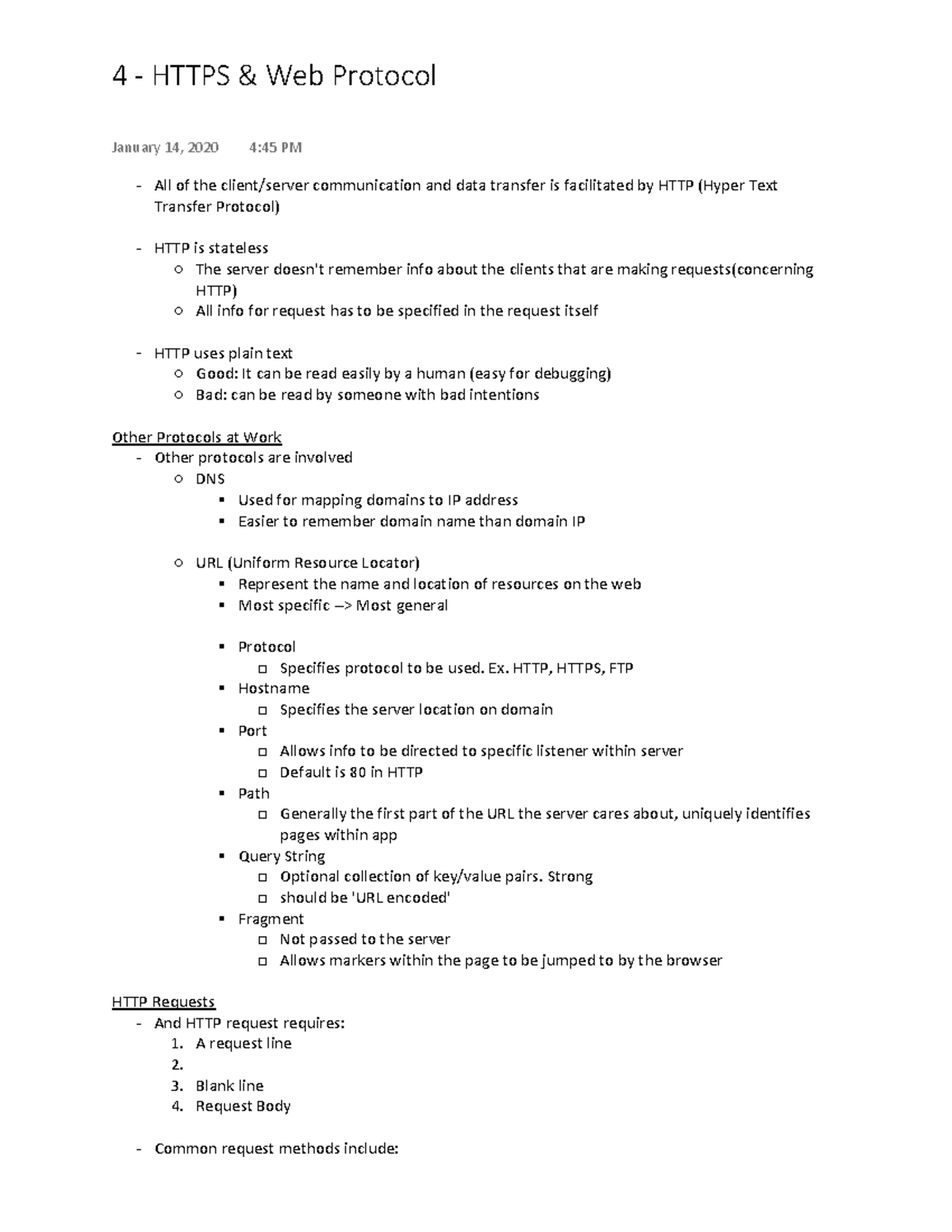 Comp2406 lec4 - Https and Web protocol - - Studocu