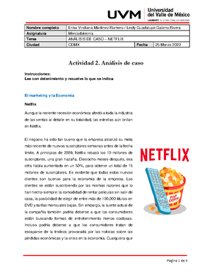Ficha de análisis Netflix - Ficha de análisis. Netflix ha estado a la ...