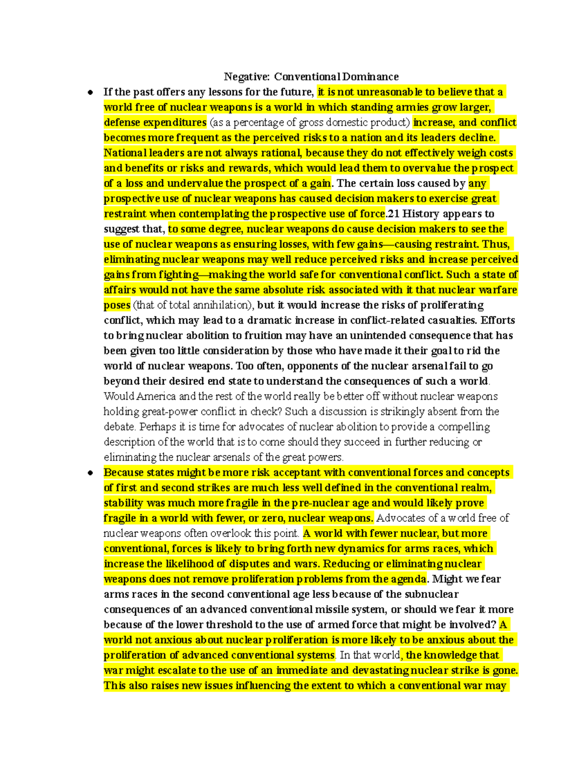 1 NC-Debate - MAJOR GRADE- Debate/Negative - Negative: Conventional ...