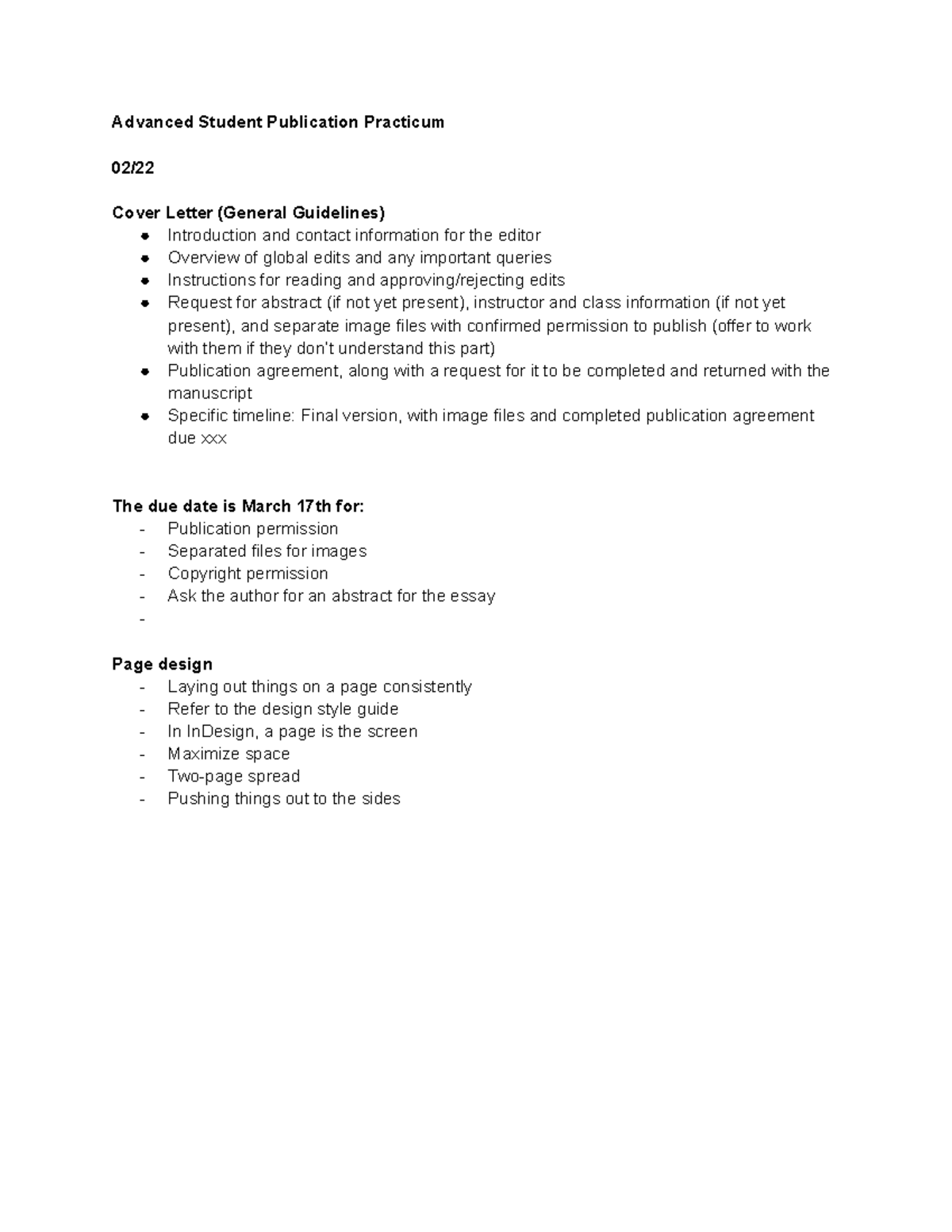 Advanced Student Publication Practicum - Advanced Student Publication ...