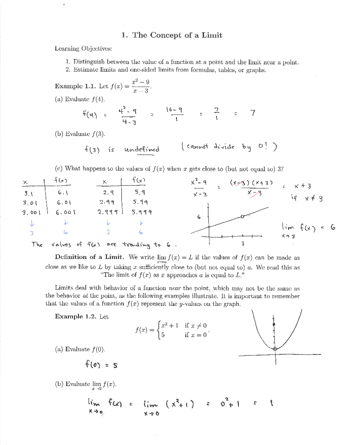Section 1 - The Concept of a Limit - MAT 143 - Studocu