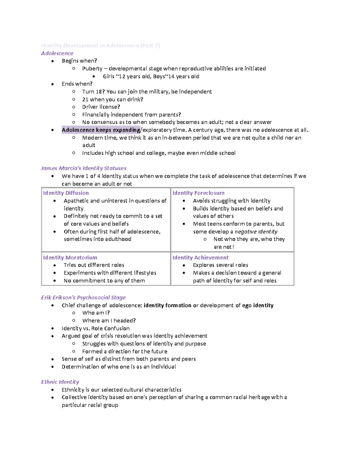 Module 4 - Adolescent Development - Identity Development in Adolescence ...