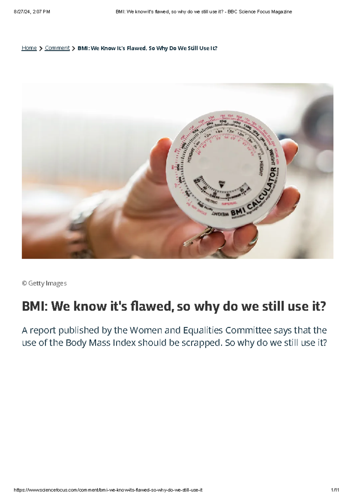 BMI We know it's flawed, so why do we still use it - BBC Science Focus ...