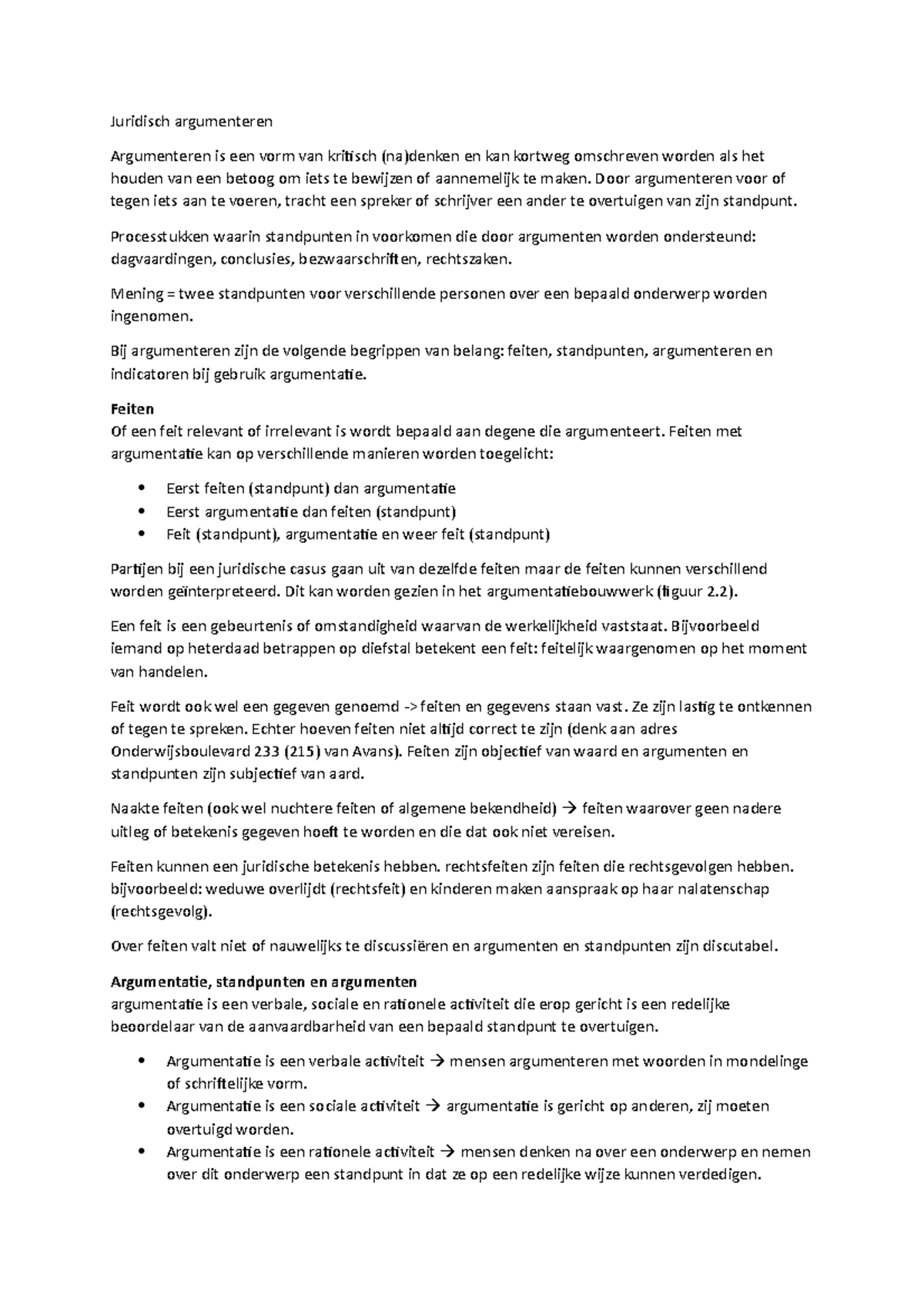 Juridisch argumenteren - Juridisch argumenteren Argumenteren is een ...