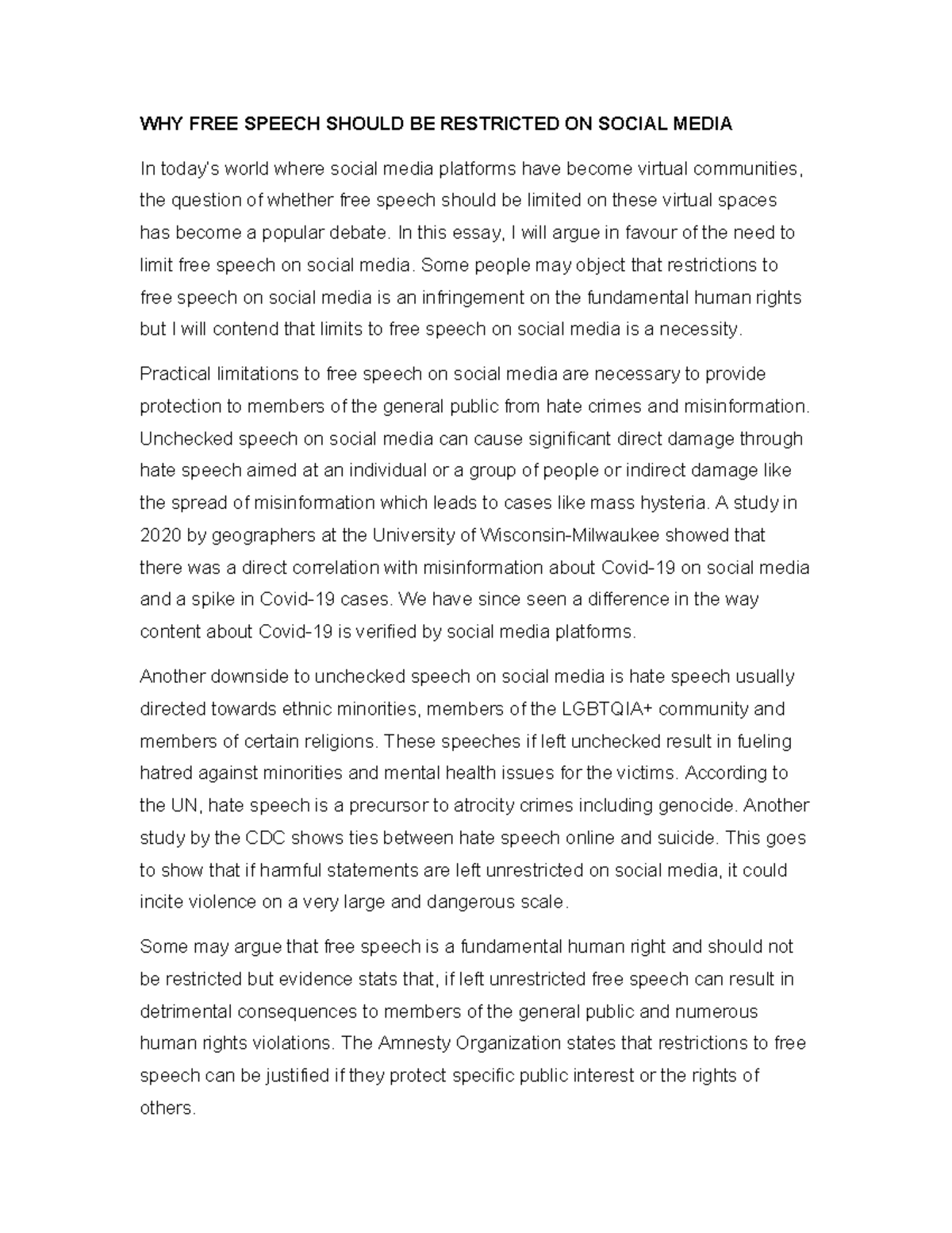 WHY FREE Speech Should BE Restricted ON Social Media - WHY FREE SPEECH ...