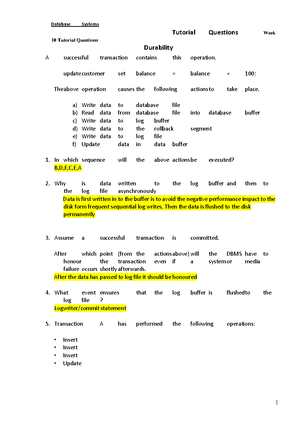INF2001 0 Learning Summary Report Template - INF20010 Database Systems Learning Summary Report ...