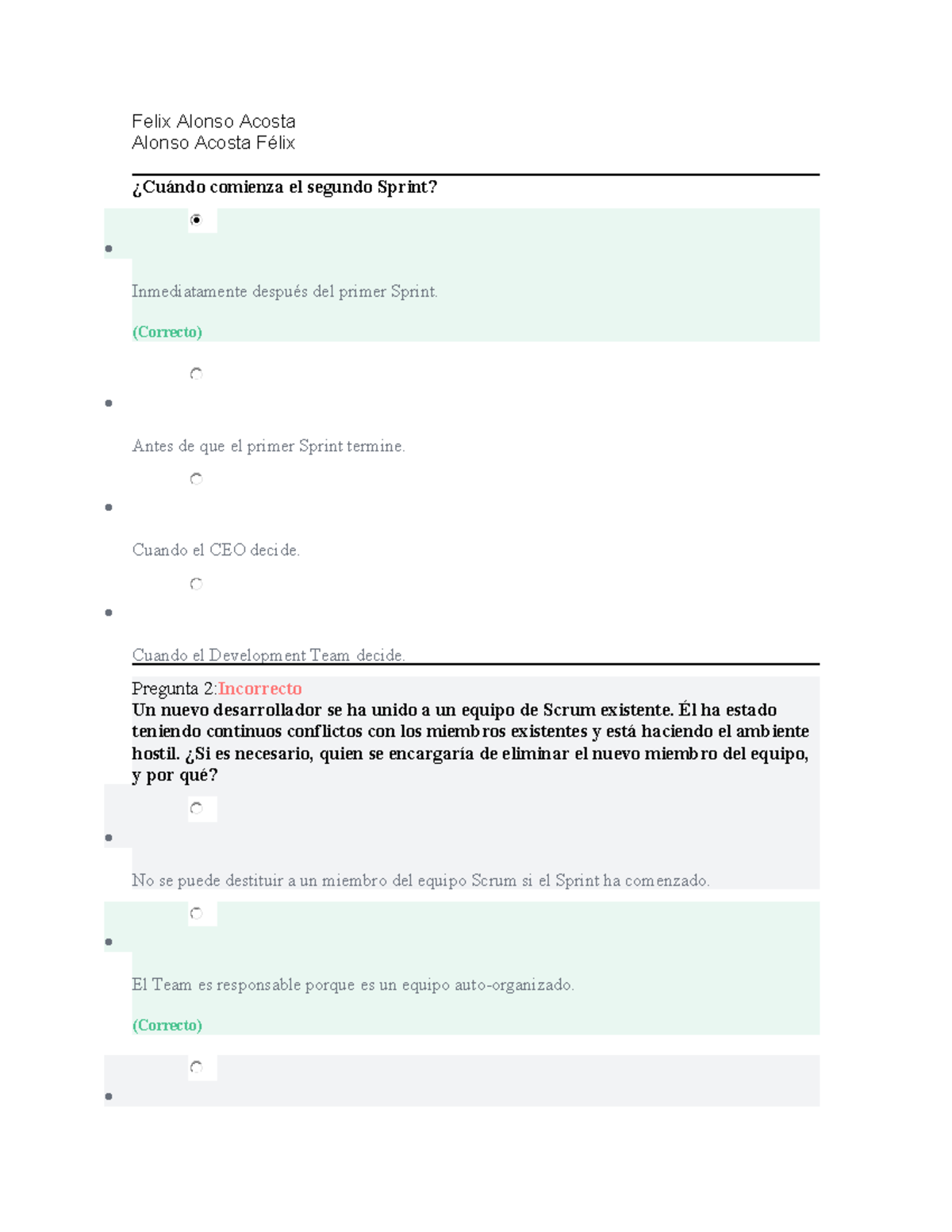 Pdfcoffee - Ejemplo examen - Felix Alonso Acosta Alonso Acosta Félix ¿Cu愃Āndo comienza el ...