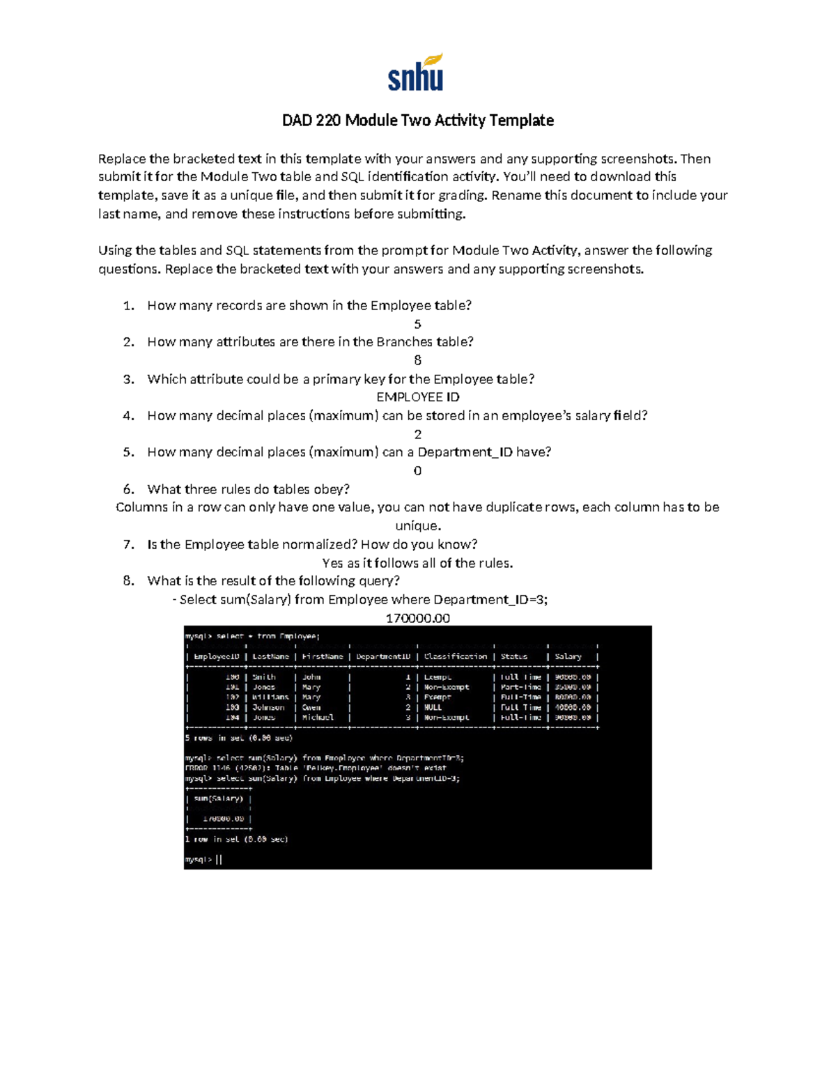 2-3 Activity - DAD 220 Module Two Activity Template Replace the ...