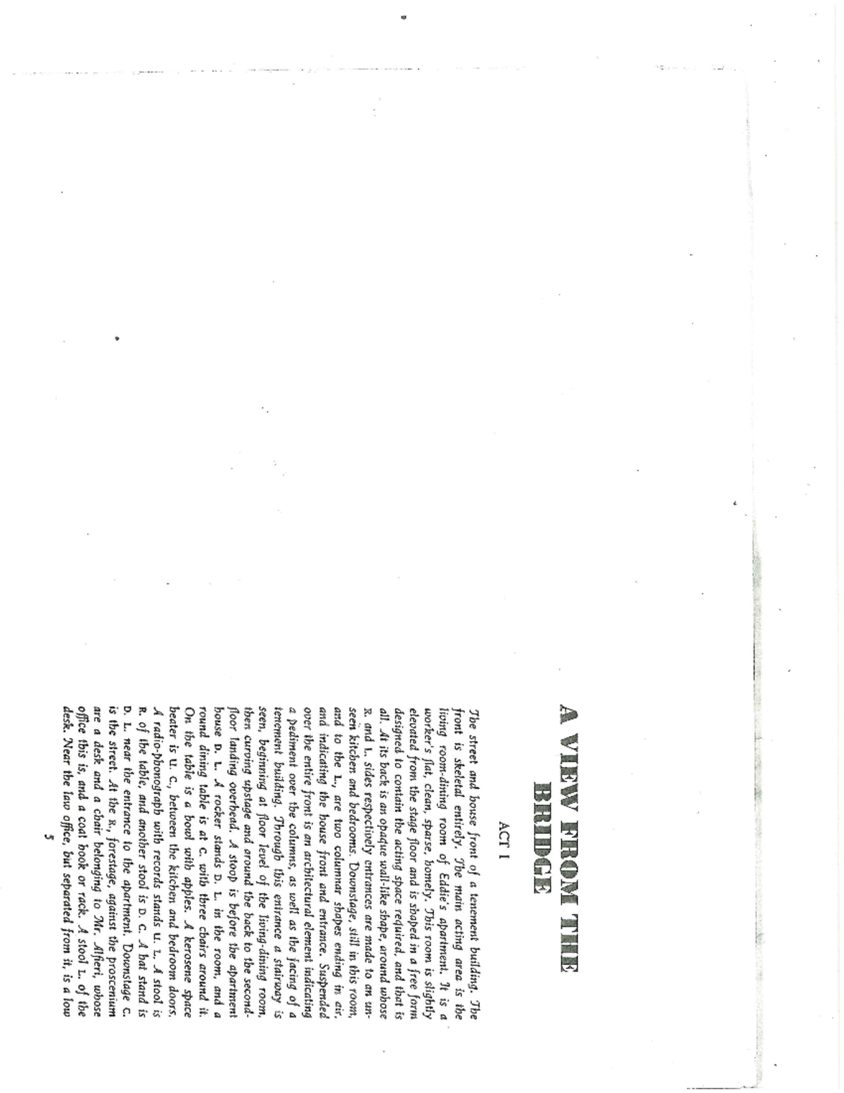 View from the Bridge - Theater work have fun - Studocu