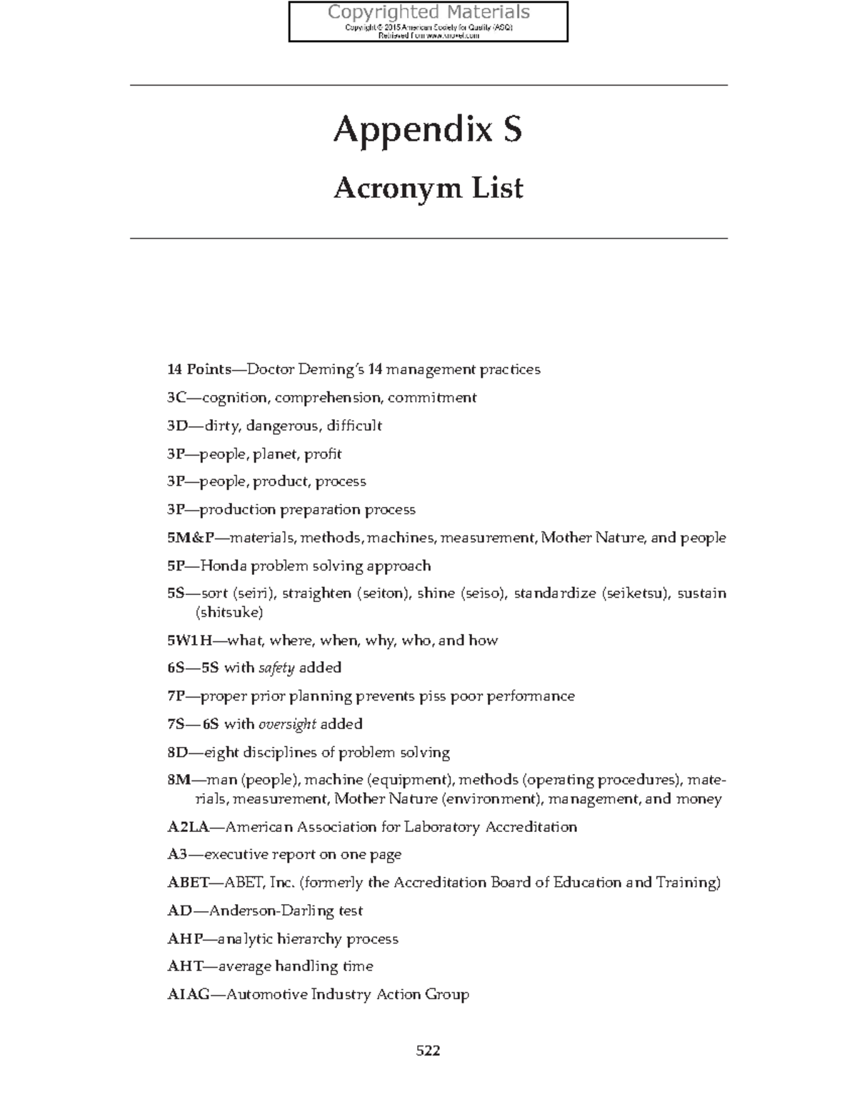 Cssgb Acronym list - hdud hduhf - 522 app S Acronym List 14 Points ...