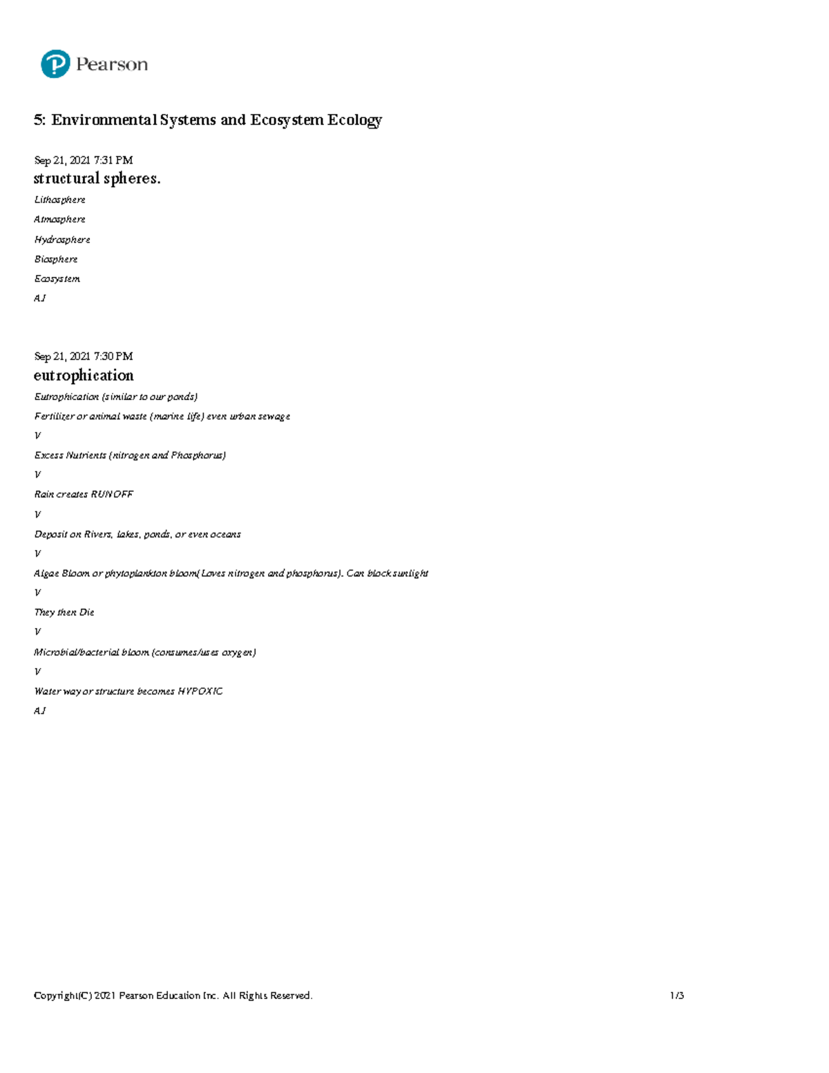 5 - notes on environmental systems - 5: Environmental Systems and ...