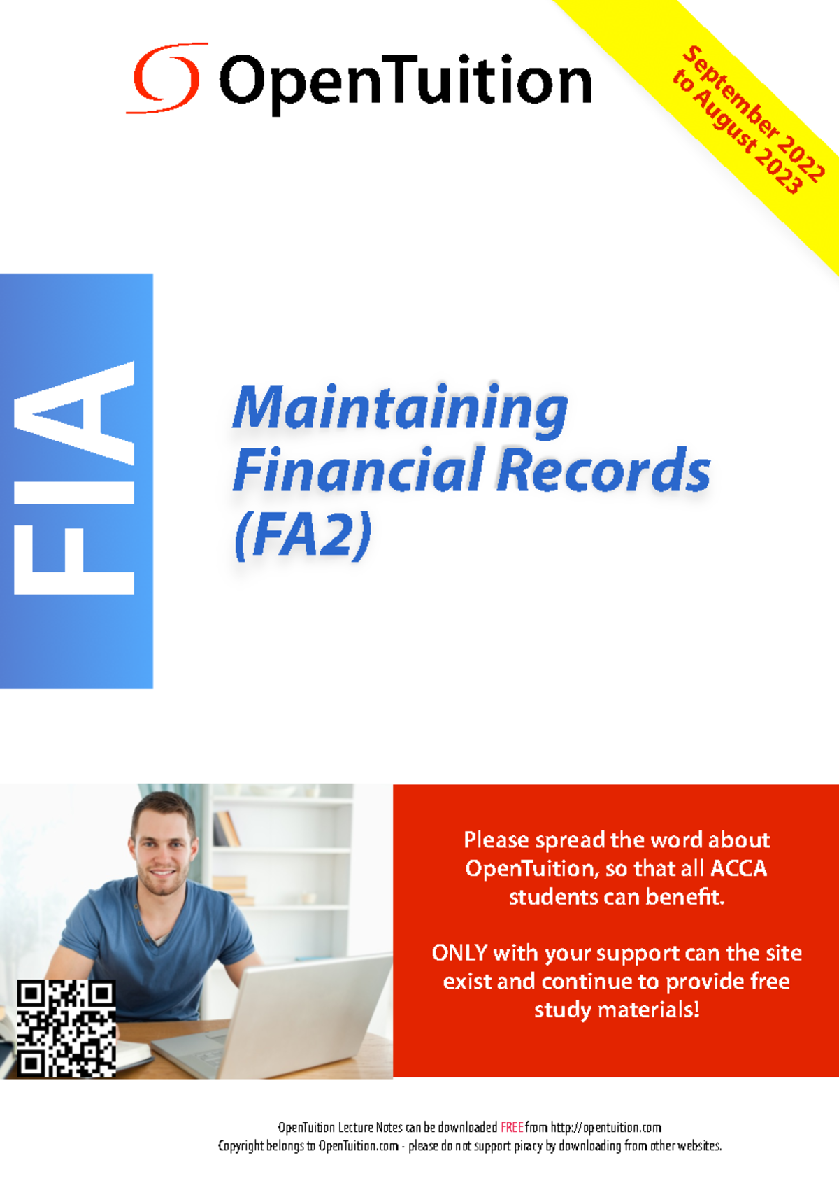 FIA-FA2-S22 - ACCOUNTING - OpenTuition Lecture Notes can be downloaded ...