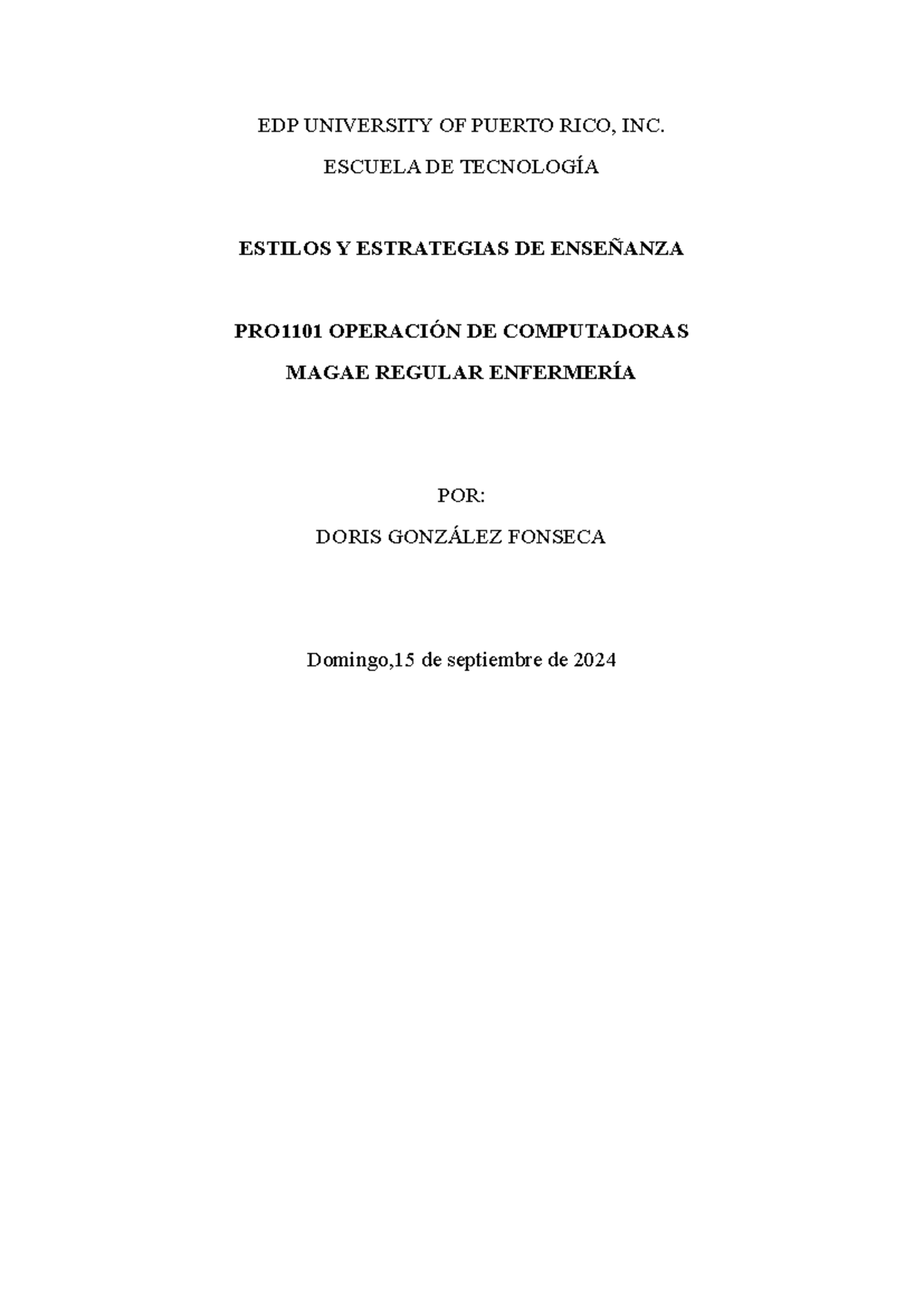 Estilos de Aprendizaje-Doris González Fonseca - EDP UNIVERSITY OF ...