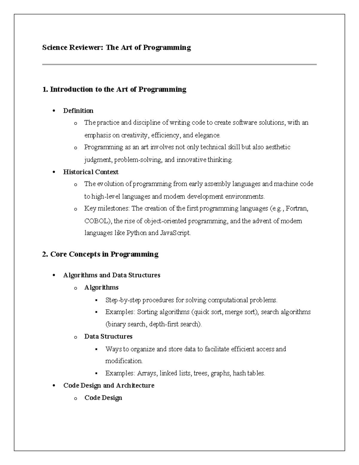 Reviewer - The Art of Programming - Muqaddas Bin Tahir - Science ...