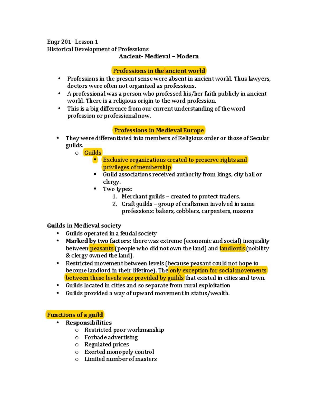 Engr 201- Lesson 1 (part 1) -final exam of 201 - Engr 201- Lesson Historical Development of ...